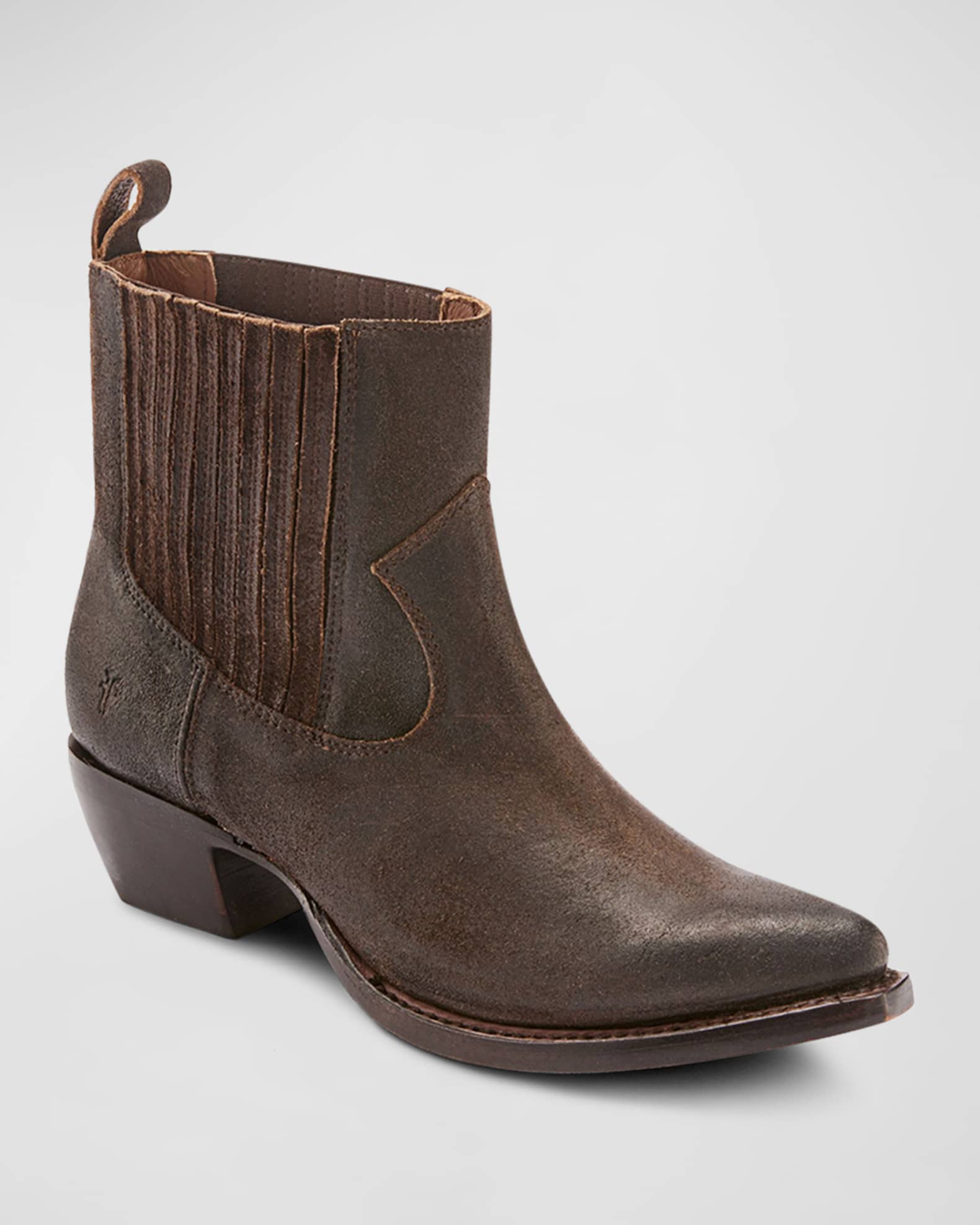 Frye Sacha Leather Western Chelsea Booties | Neiman Marcus