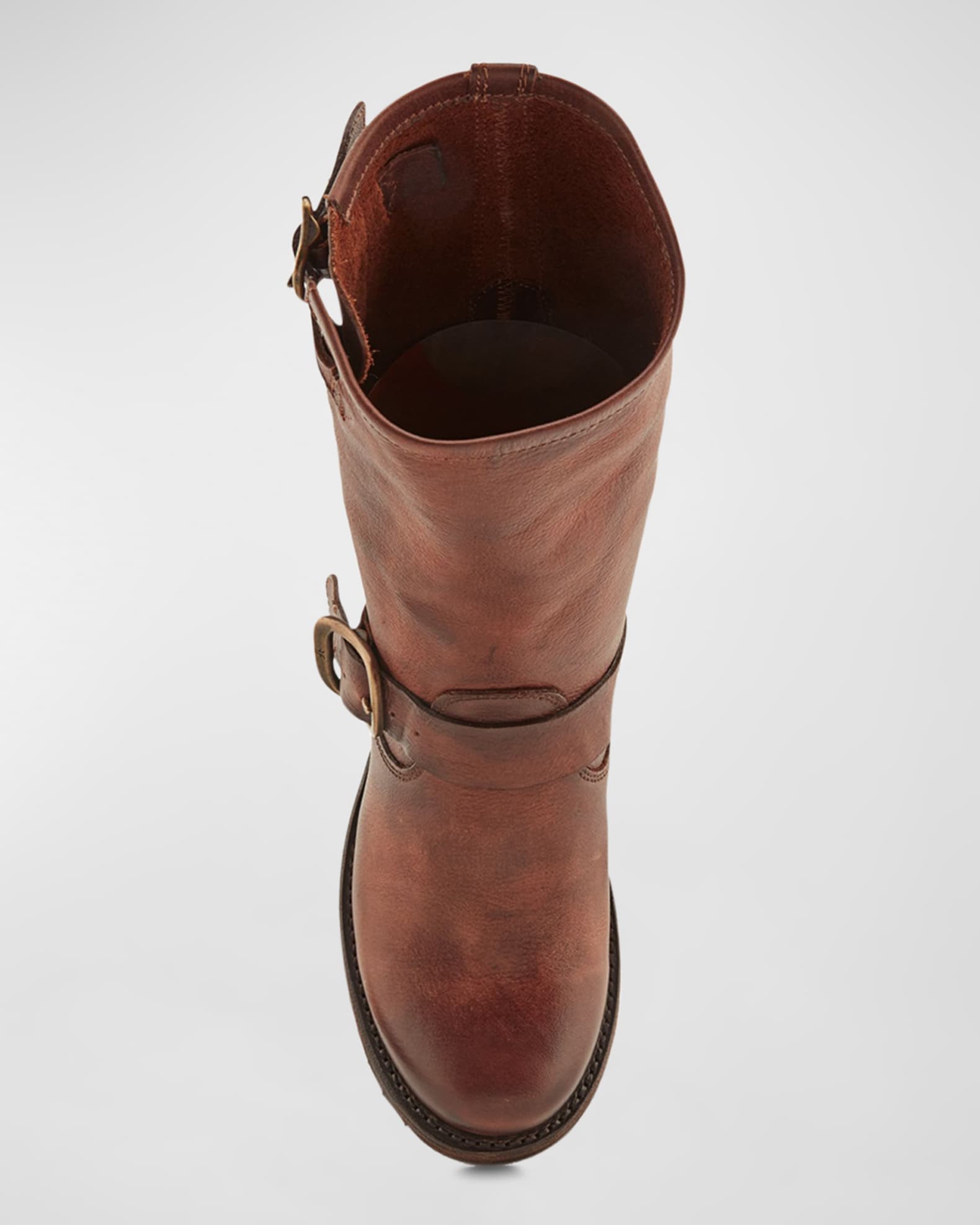 Frye Veronica Leather Buckle Short Moto Boots | Neiman Marcus