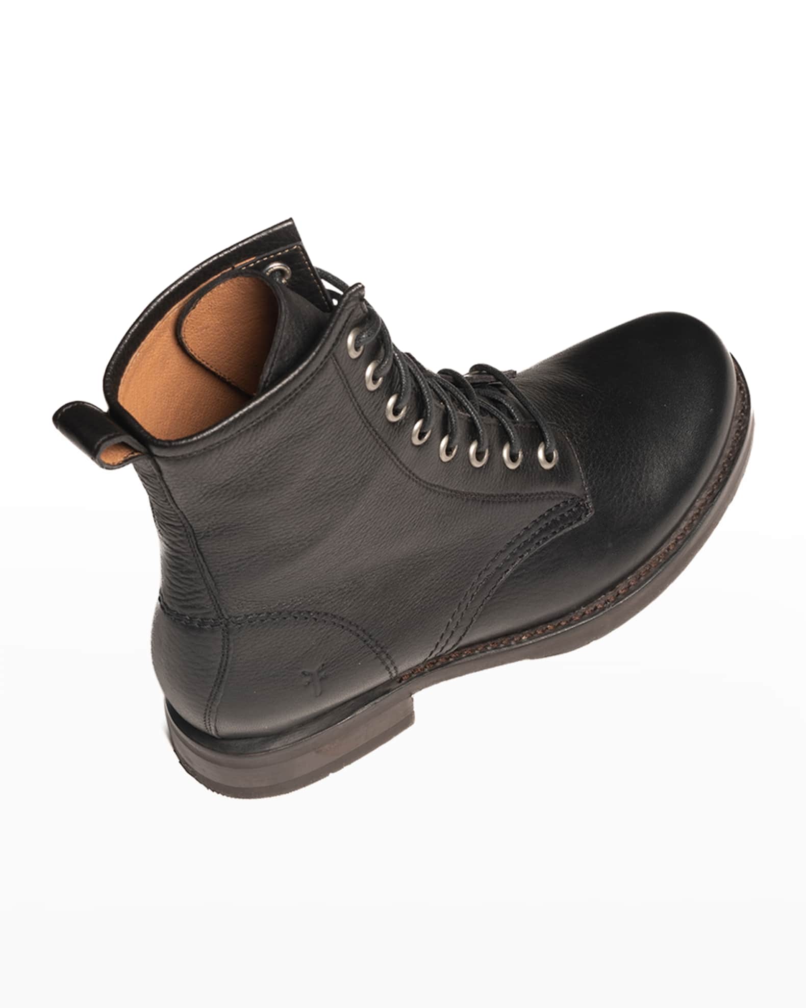 Frye Veronica Leather Combat Booties | Neiman Marcus