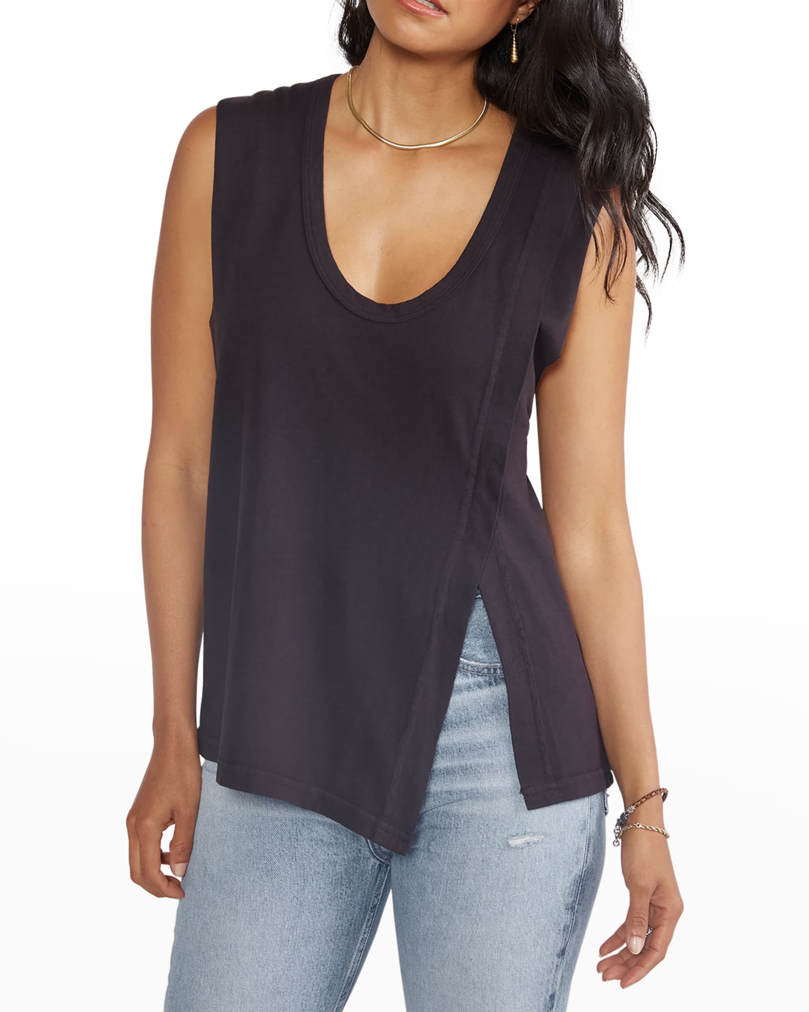 ETICA Devi Split-Hem Tank Top | Neiman Marcus