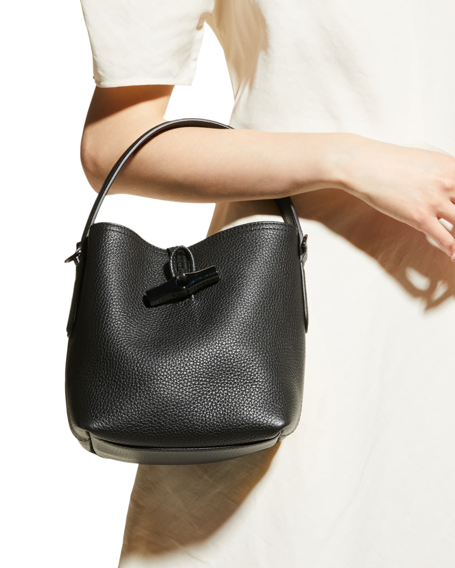 Longchamp Roseau Essential Leather Bucket Bag | Neiman Marcus
