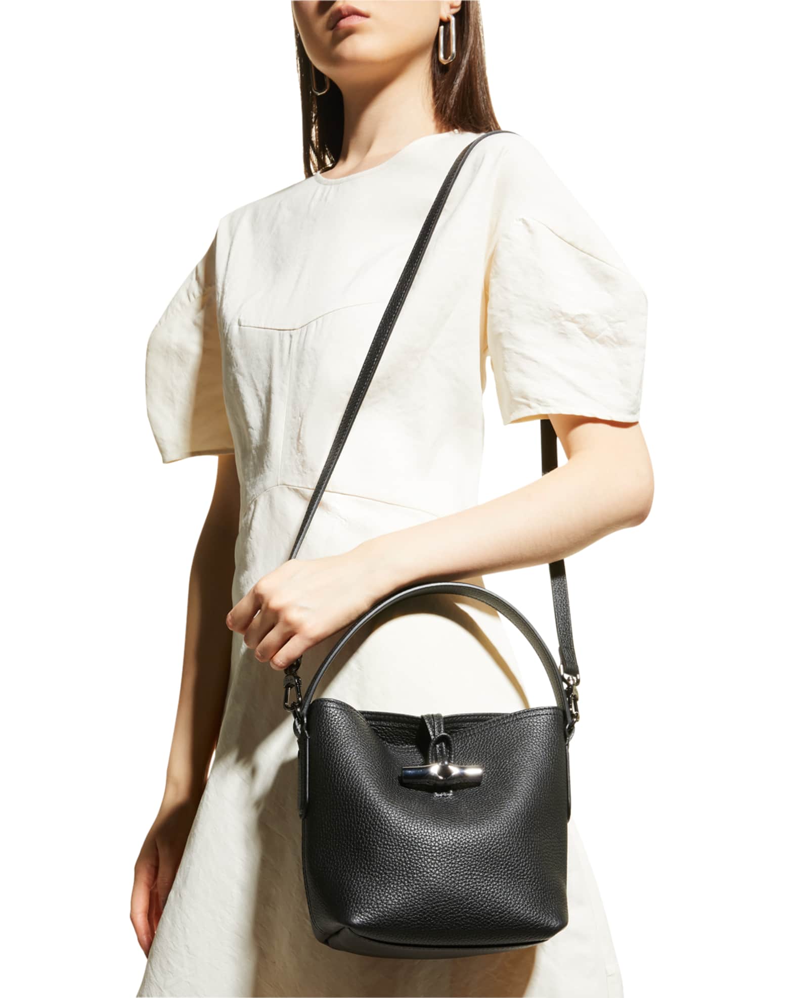 Longchamp Roseau Essential Leather Bucket Bag | Neiman Marcus