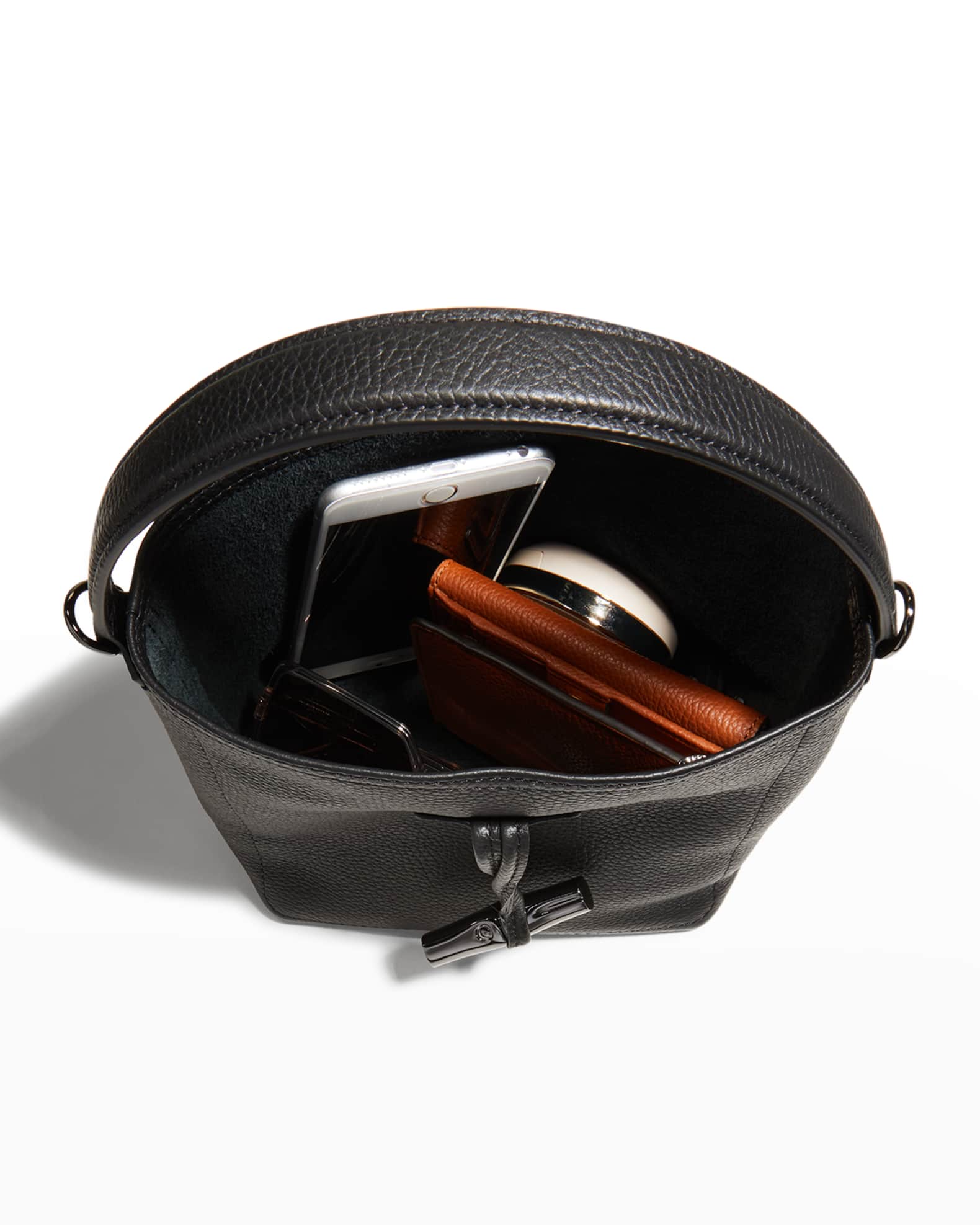 Longchamp Roseau Essential Leather Bucket Bag | Neiman Marcus