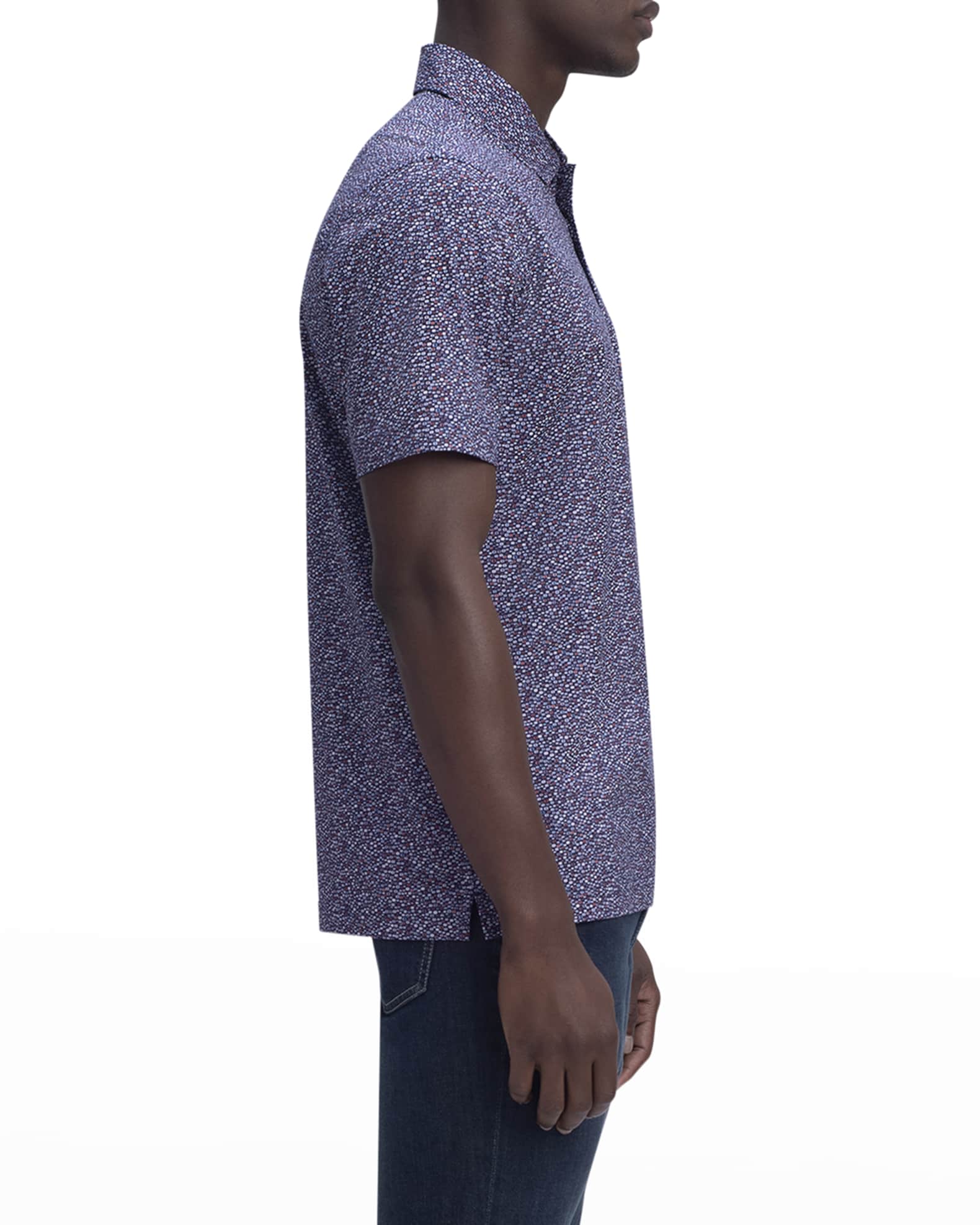 Bugatchi Men's Ooohcotton Tech Abstract Polo Shirt | Neiman Marcus