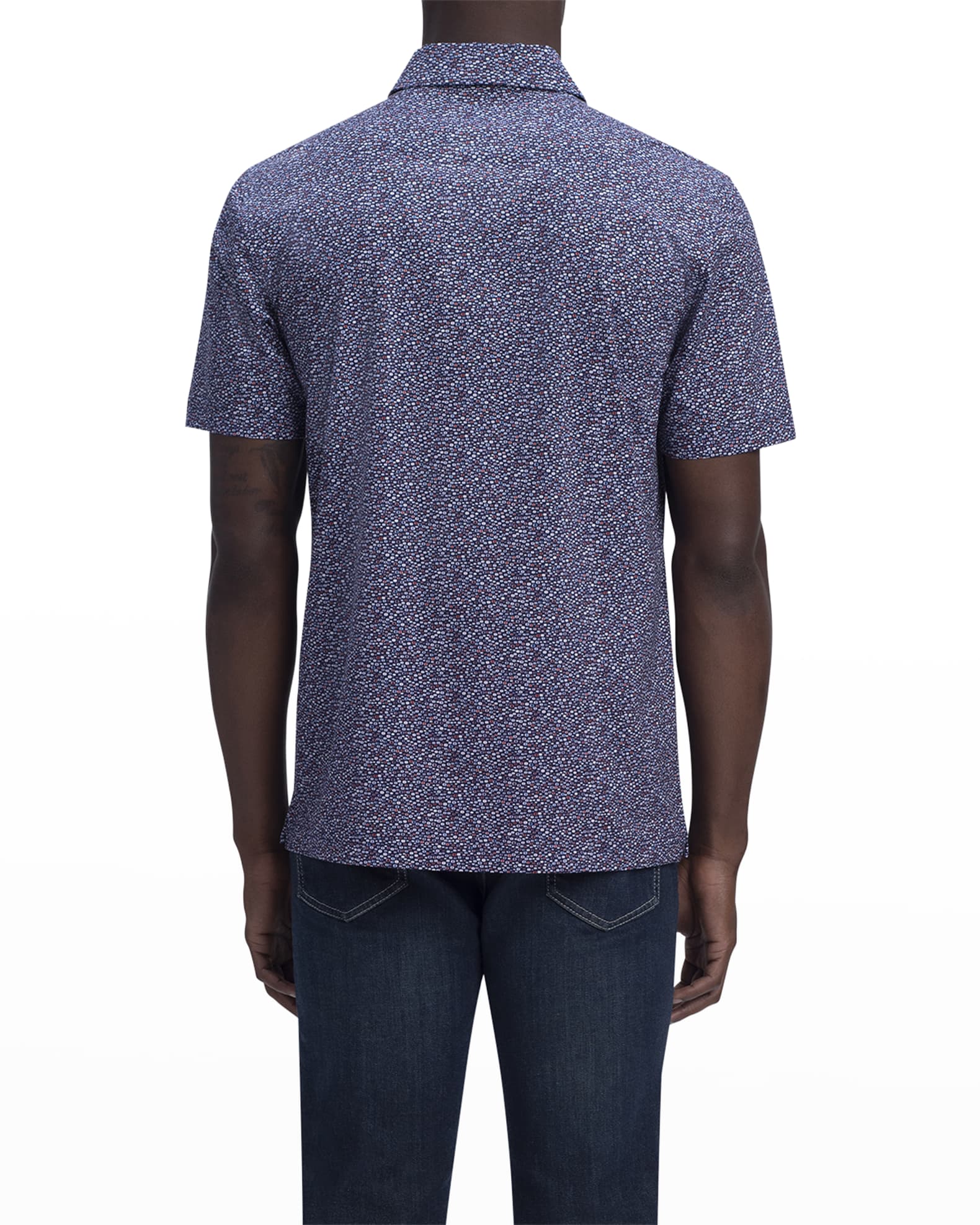 Bugatchi Men's Ooohcotton Tech Abstract Polo Shirt | Neiman Marcus
