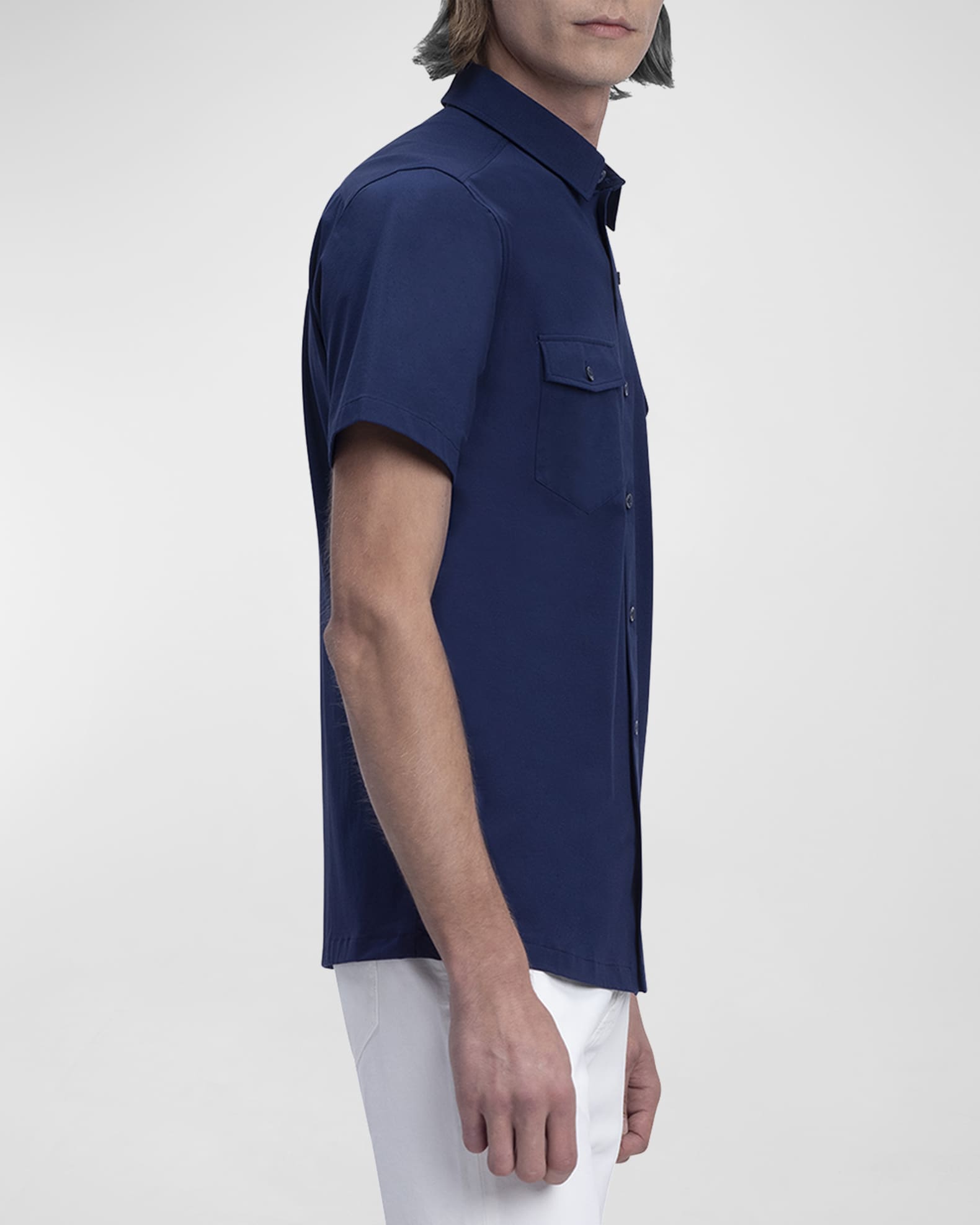 Bugatchi Men's Ooohcotton 2-Pocket Sport Shirt | Neiman Marcus