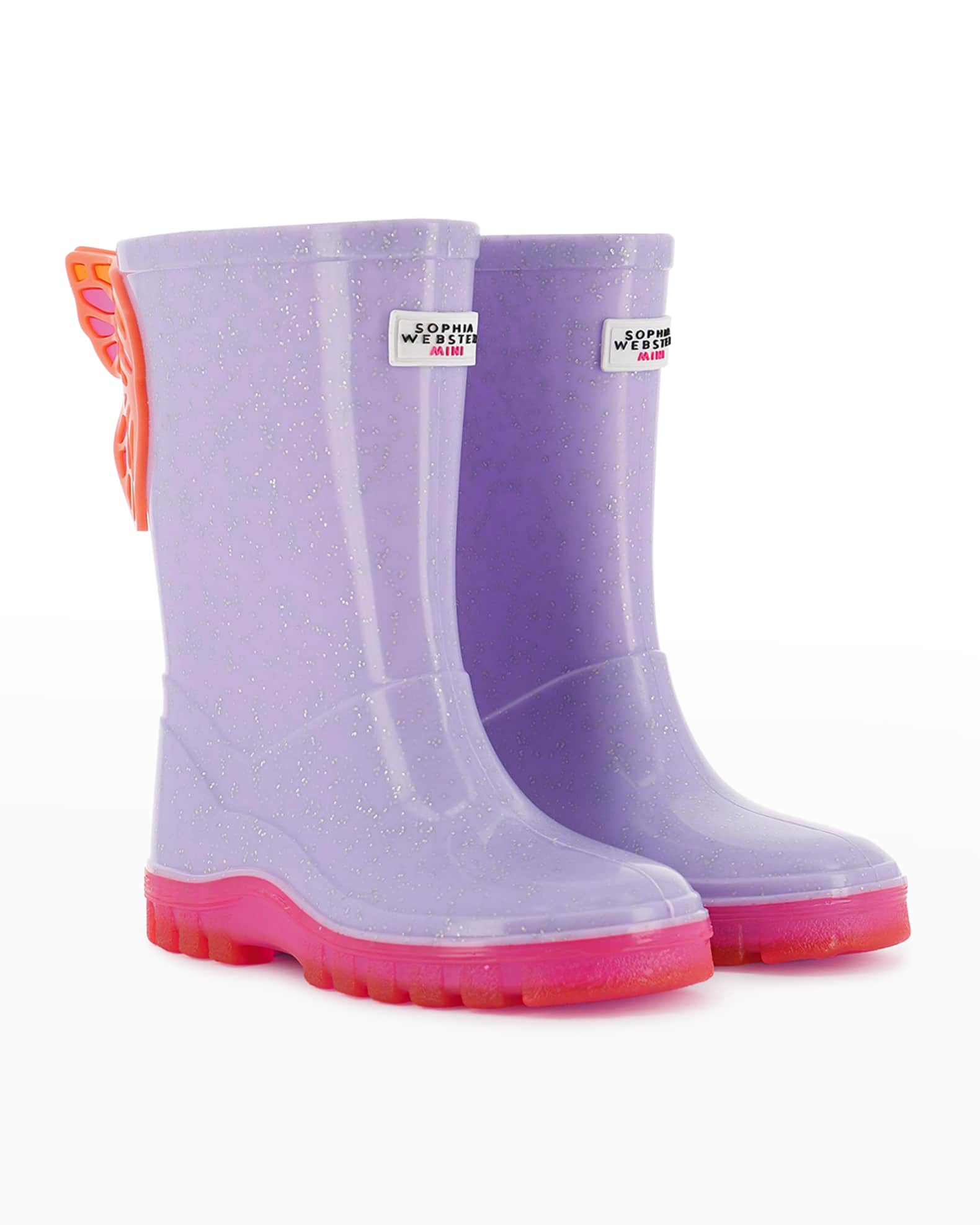 Sophia Webster Girl's Butterfly Welly Glitter Rain Boots, Size Baby ...