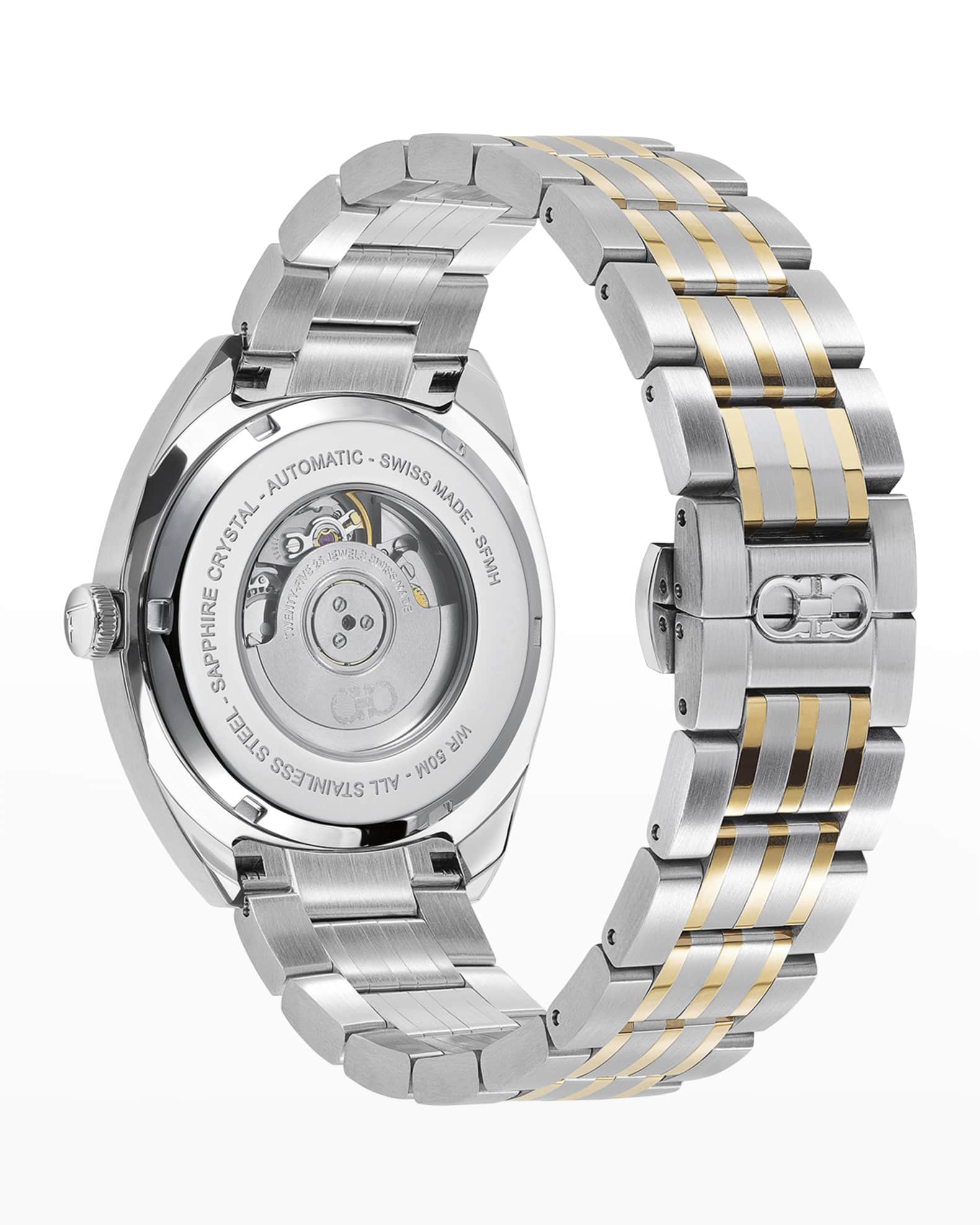 Salvatore Ferragamo Men's 40mm Stainless Steel & IP Yellow Gold ...