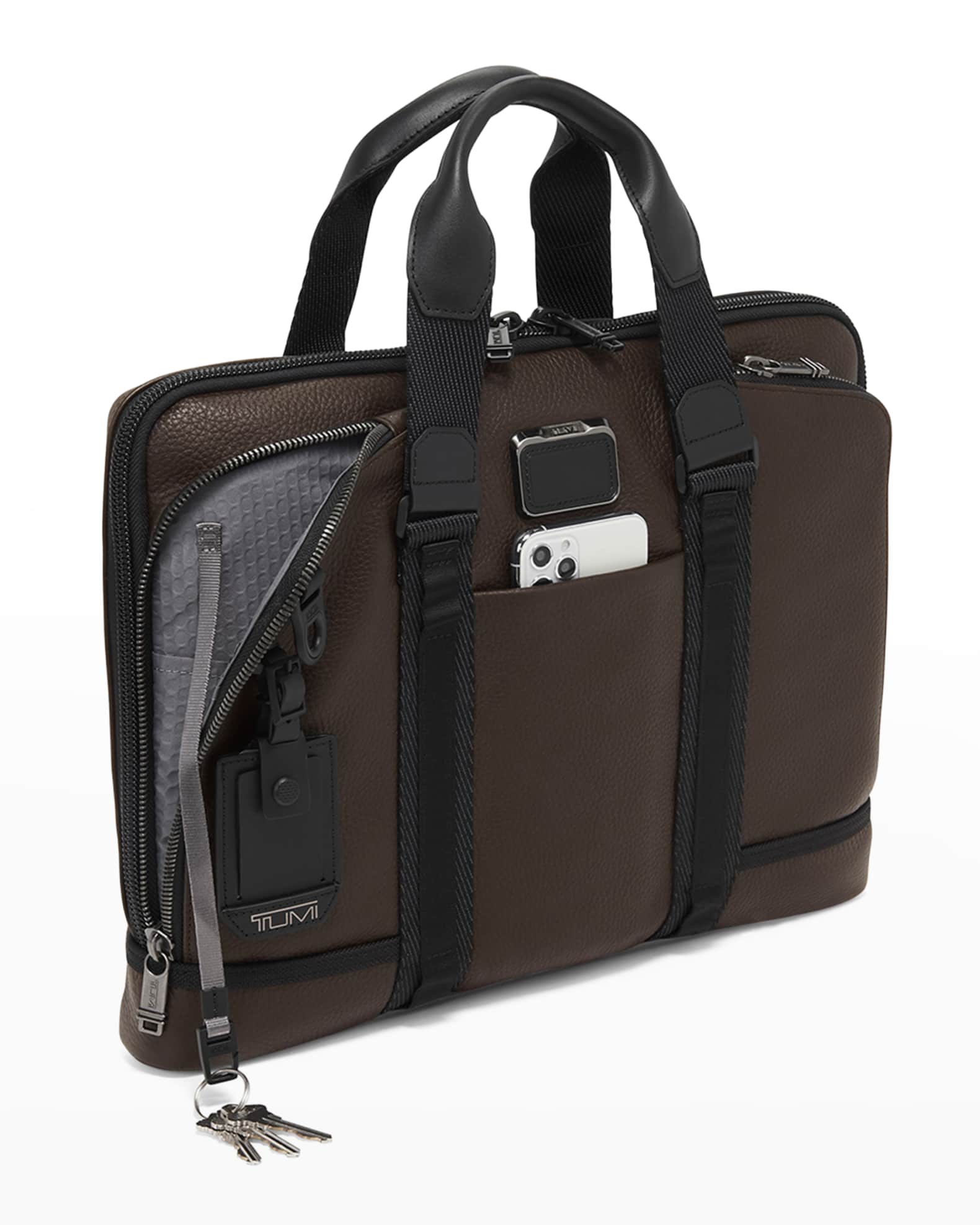 TUMI Academy Leather Briefcase | Neiman Marcus