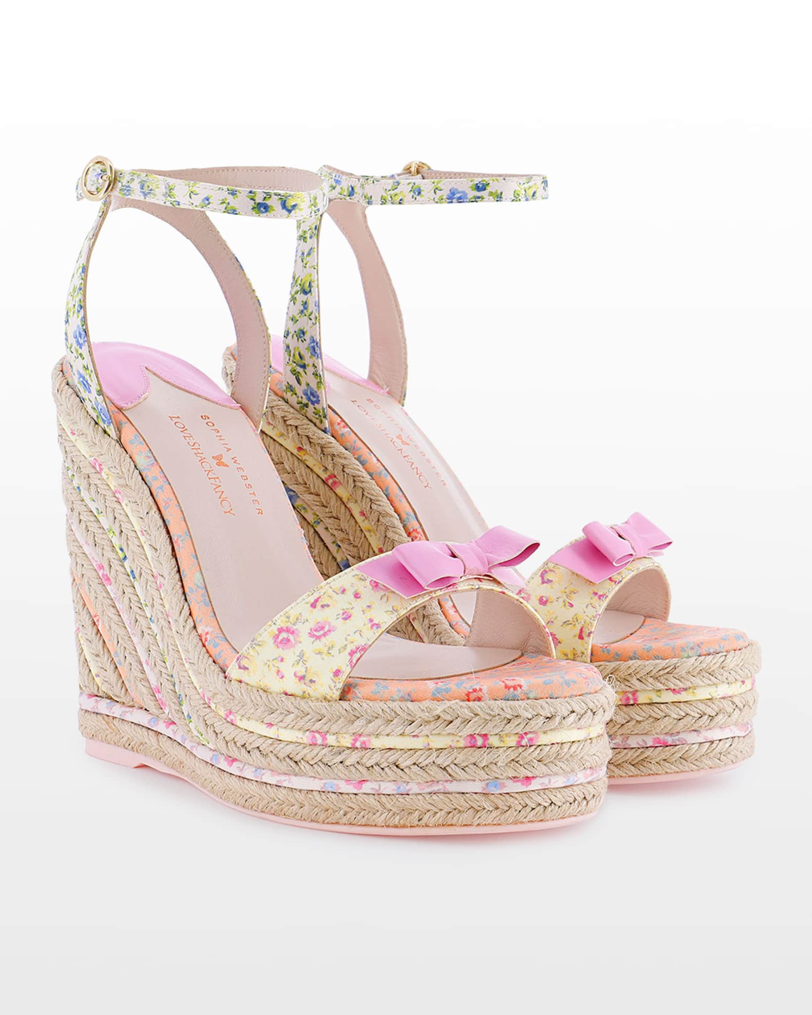 Sophia Webster x Love Shack Fancy Lucita Floral Bow Wedge Espadrille ...