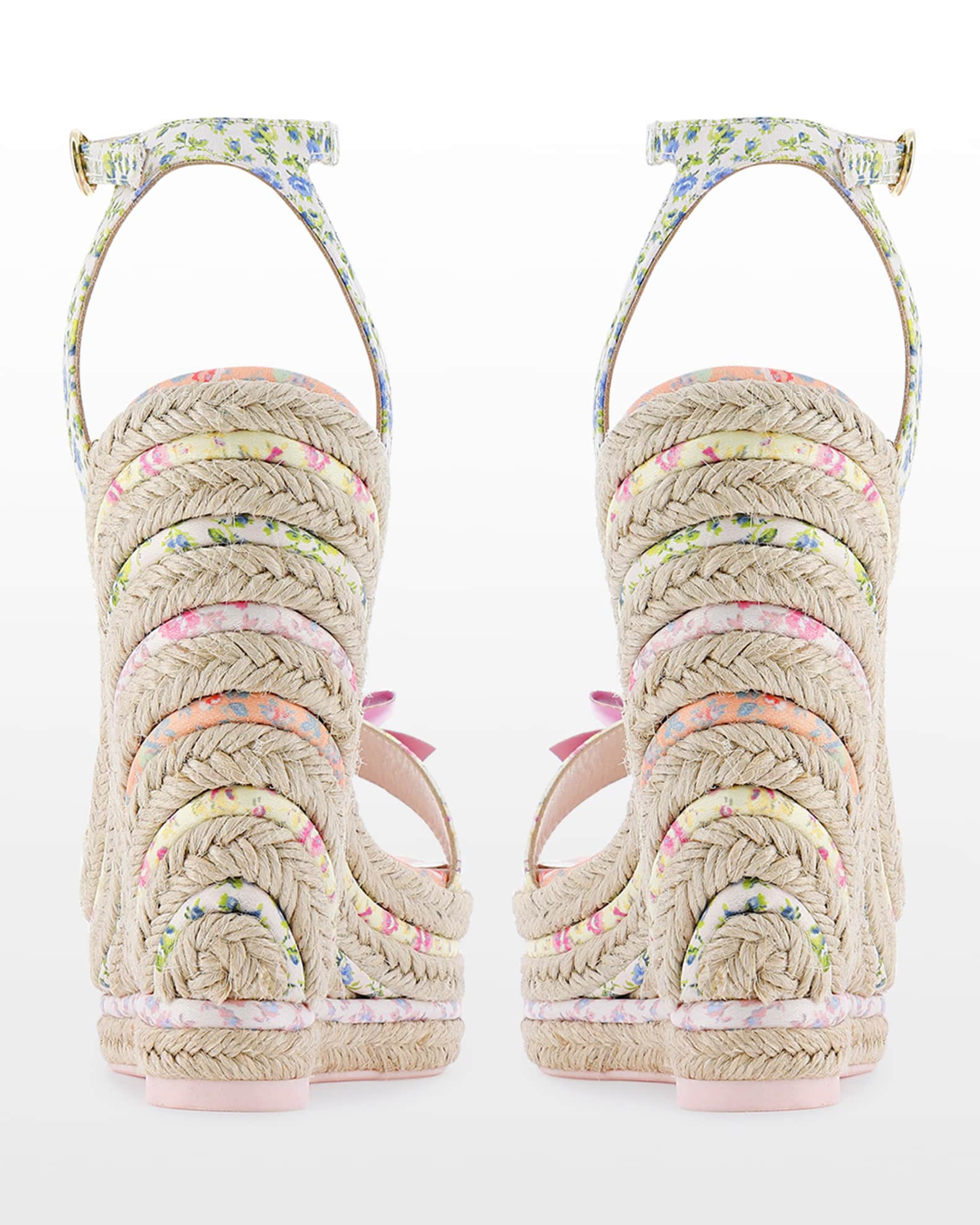 Sophia Webster x Love Shack Fancy Lucita Floral Bow Wedge Espadrille ...