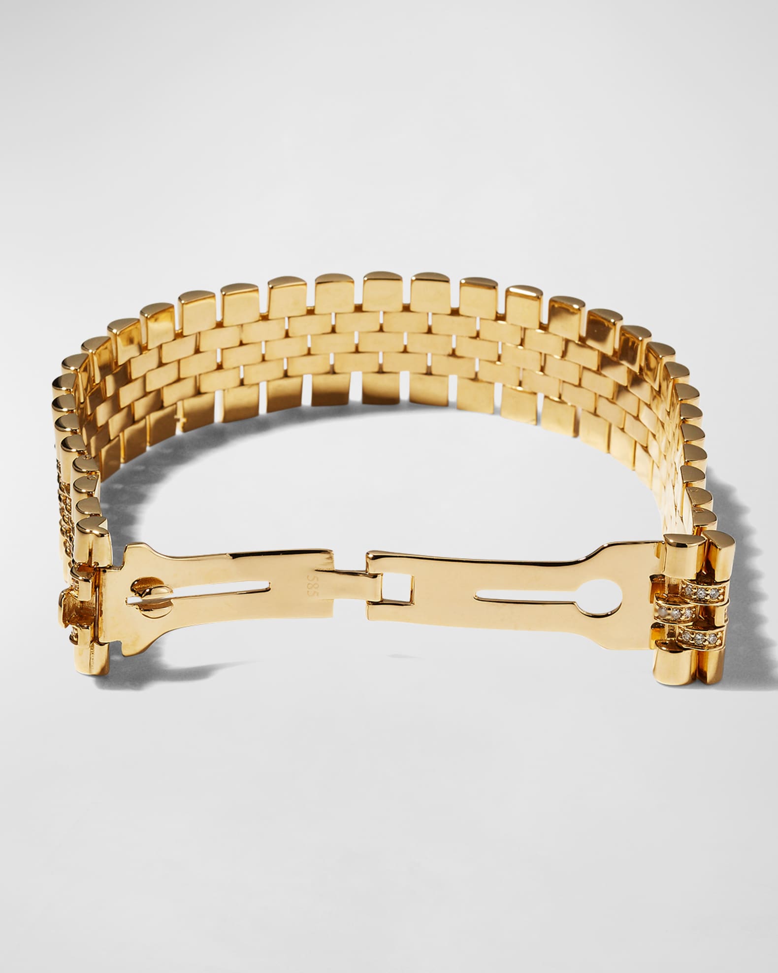 Heera Moti Yellow Gold 5-Row Center Pave Diamond Bracelet | Neiman Marcus
