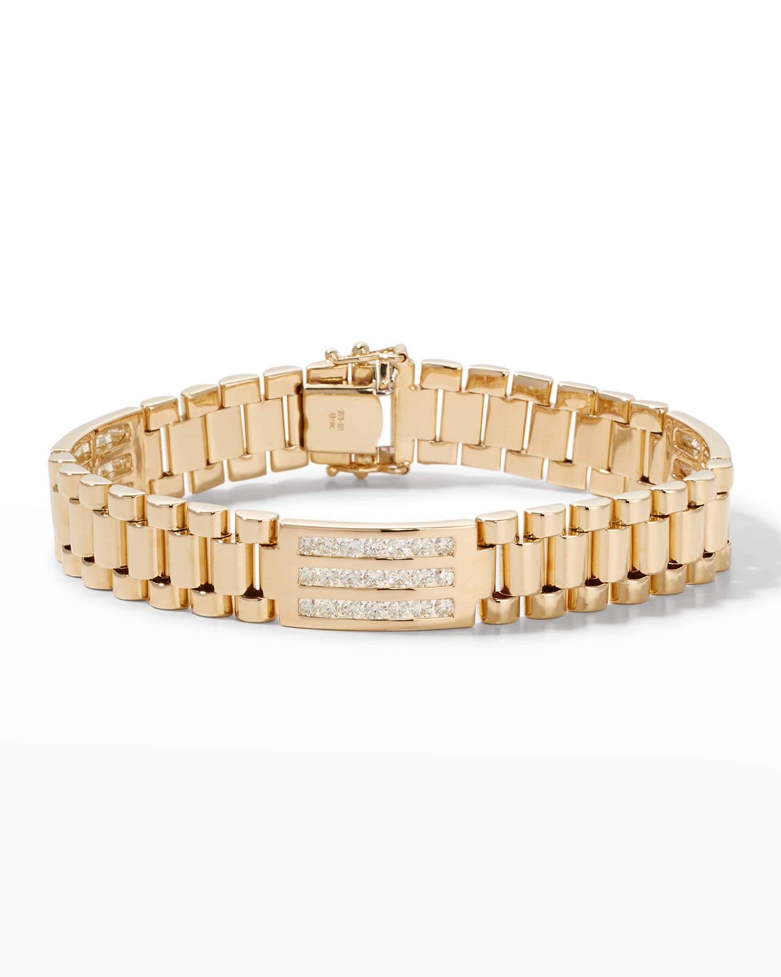 Heera Moti Yellow Gold 63-Round Diamond 3-Section Bracelet | Neiman Marcus