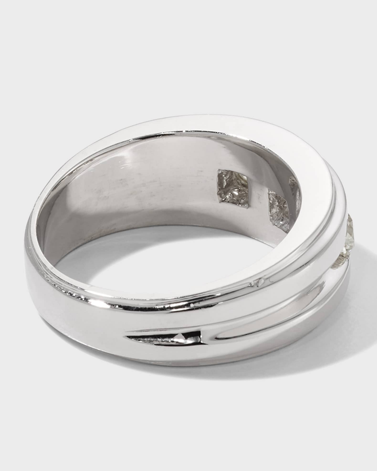 Heera Moti White Gold 3-Round Diamond Polish Ring | Neiman Marcus