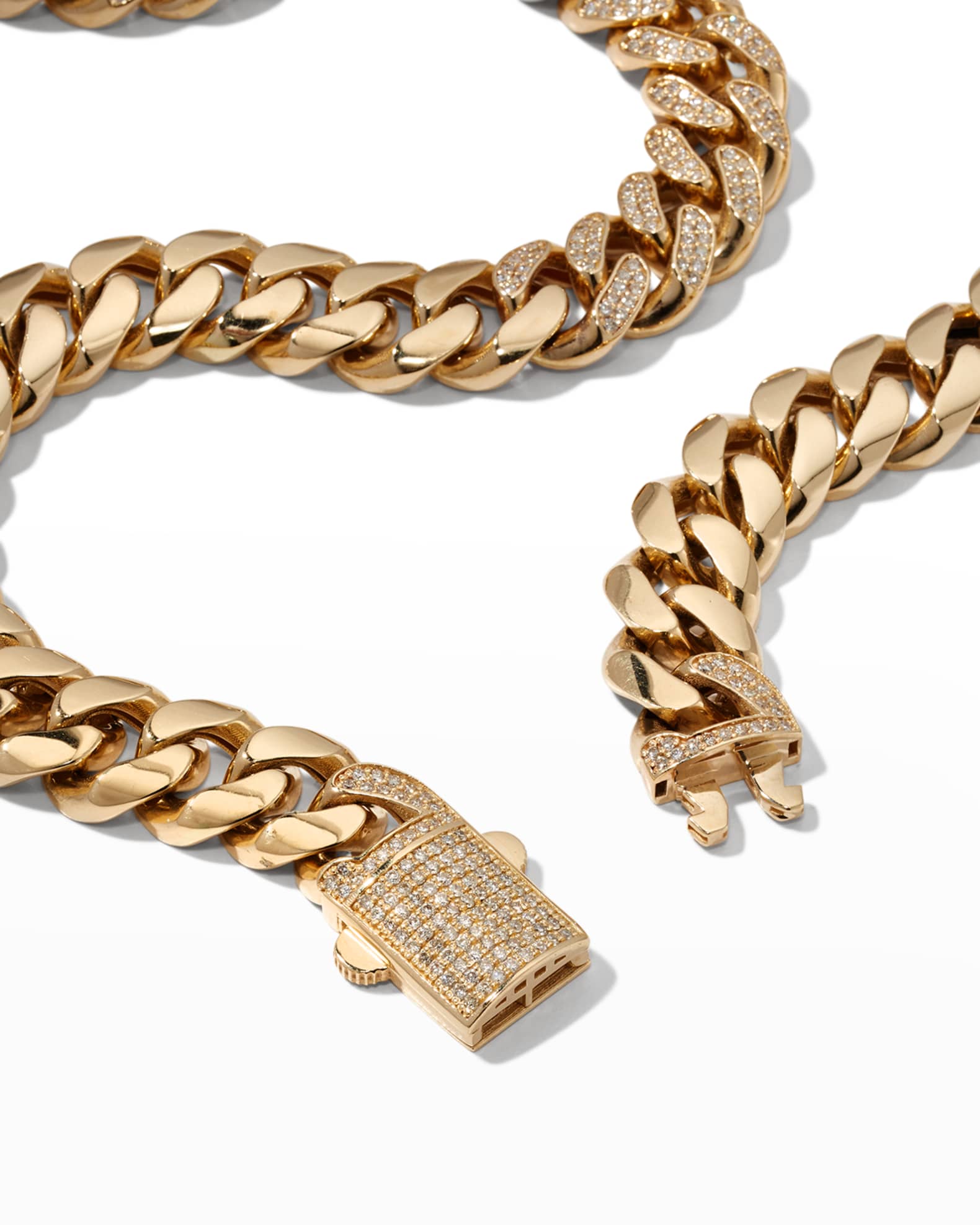 Heera Moti Yellow Gold Pave Diamond Curb-Link Necklace, 20.5"L | Neiman ...