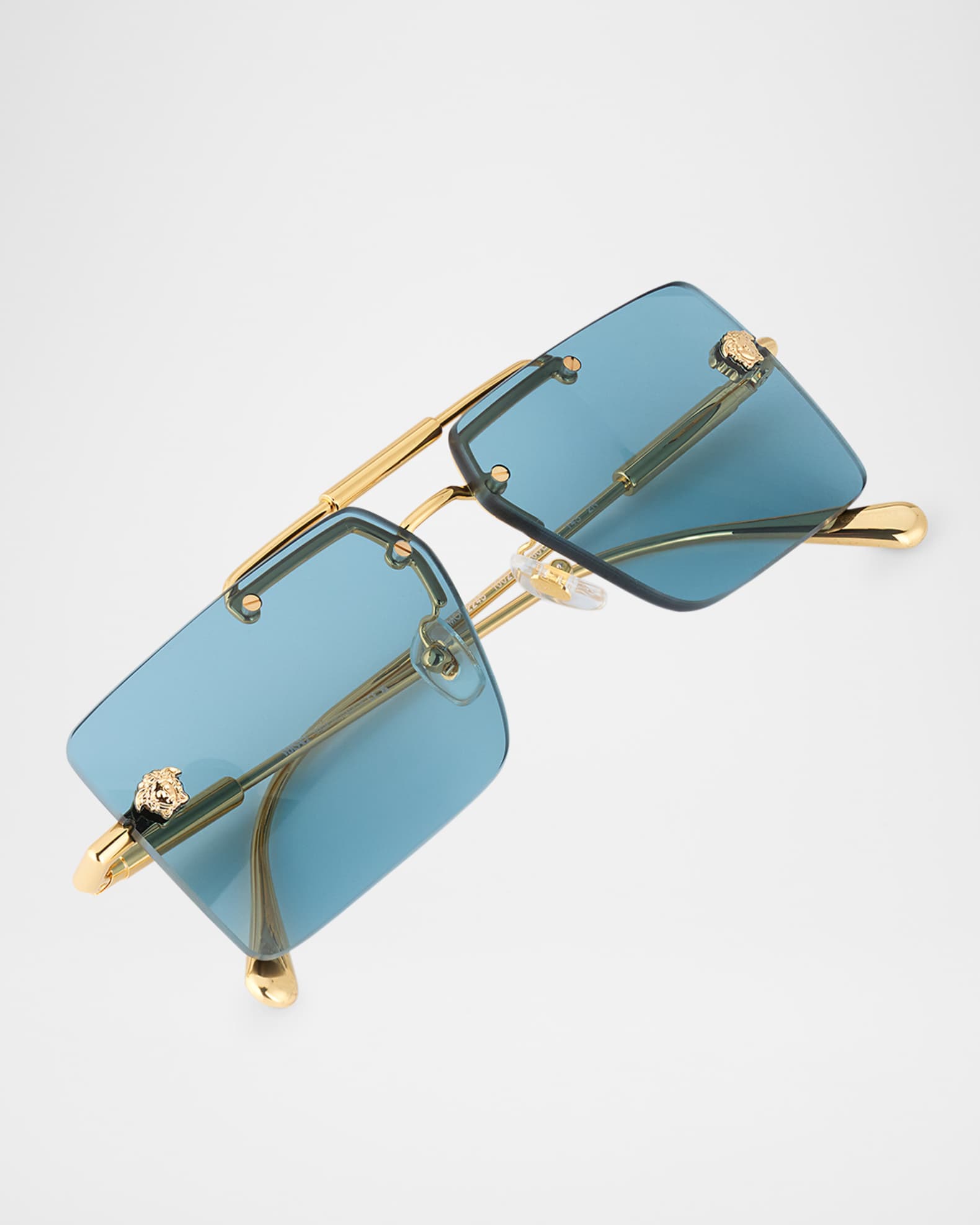 Versace Medusa Rimless Rectangle Metal Sunglasses | Neiman Marcus
