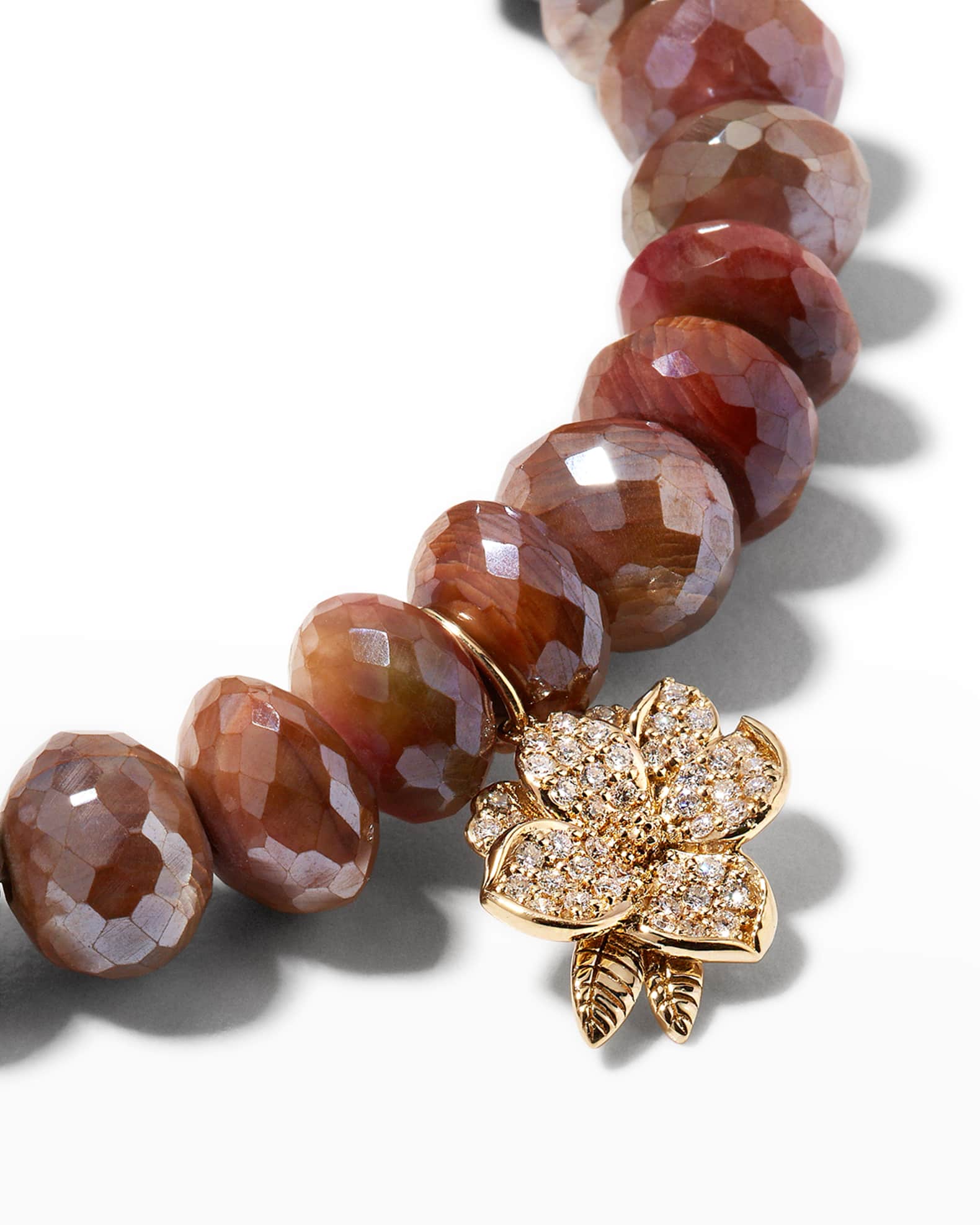 Sydney Evan 8mm Coated Multi-Dark Moonstone Bracelet With Magnolia ...