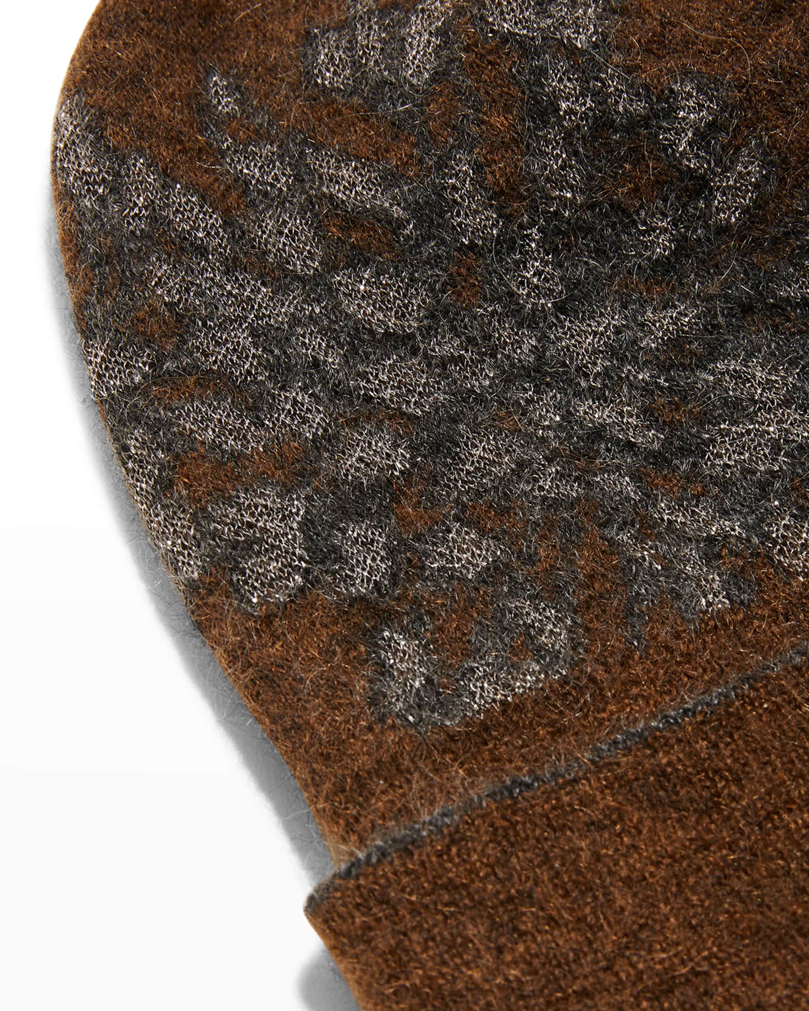 Brunello Cucinelli Metallic Floral Knit Beanie | Neiman Marcus