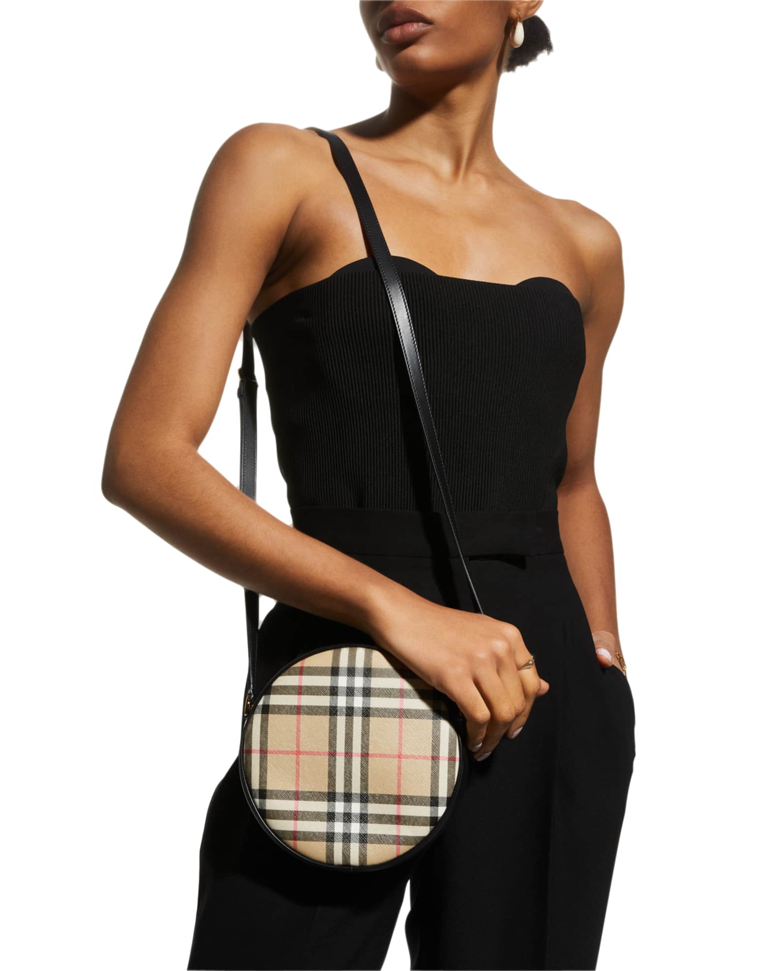 Burberry Louise Vintage Check Round Crossbody Bag | Neiman Marcus