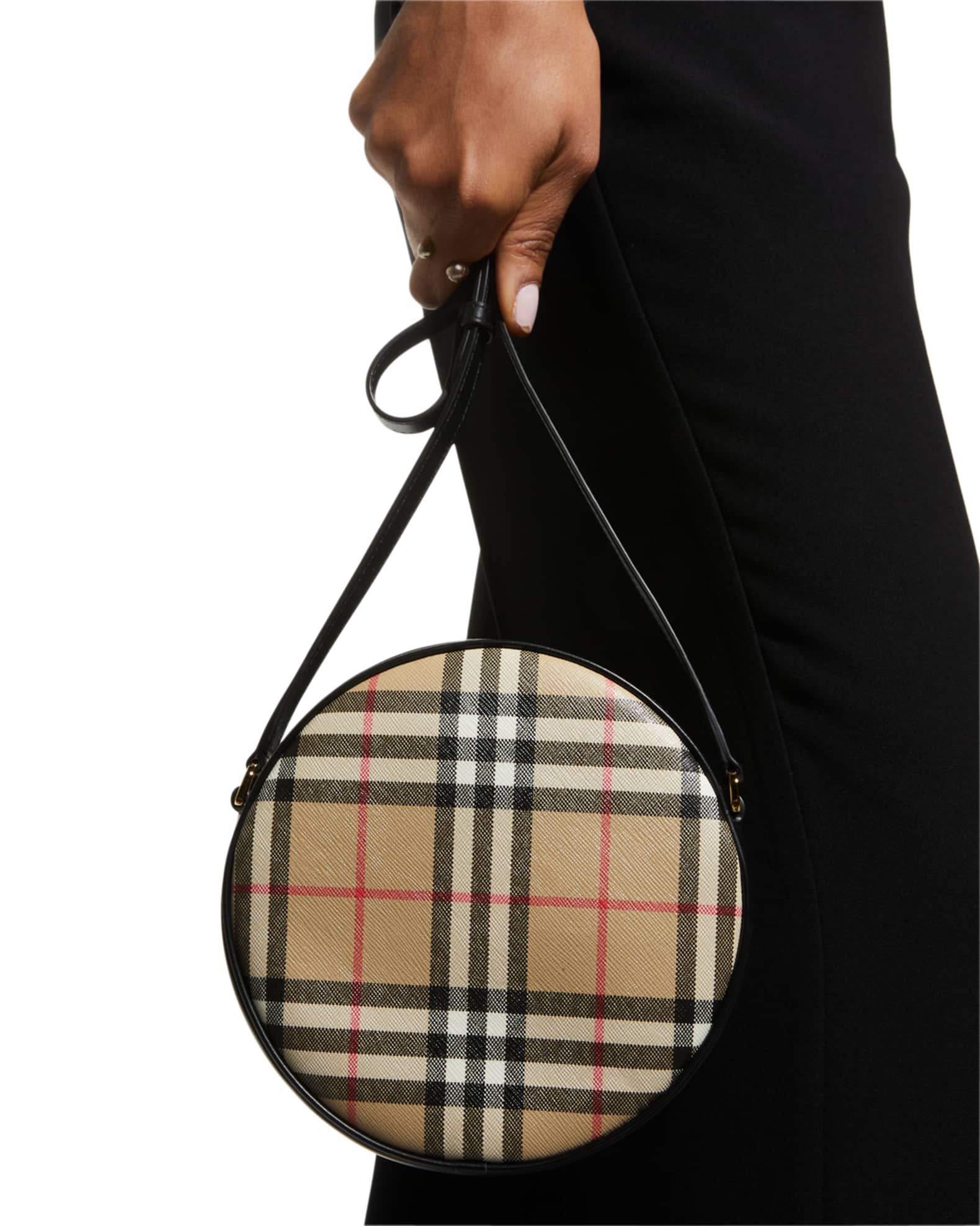 Burberry Louise Vintage Check Round Crossbody Bag | Neiman Marcus