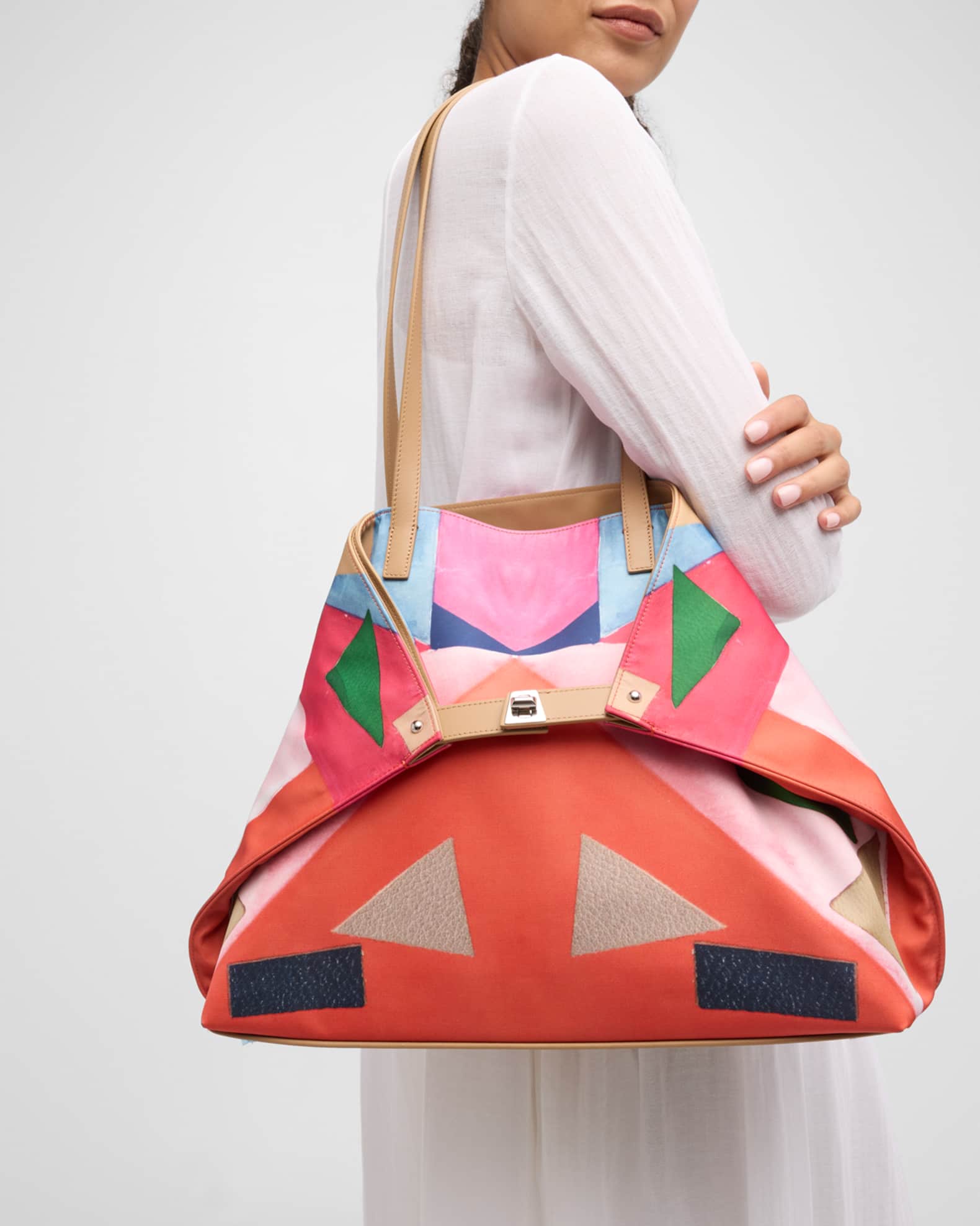 Akris Ai Medium Bicolor Convertible Shoulder Bag | Neiman Marcus