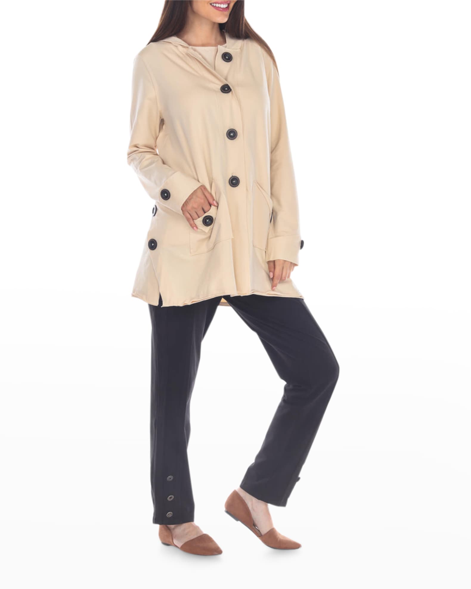 Neon Buddha Appreciation Hooded Button-Down Jacket | Neiman Marcus
