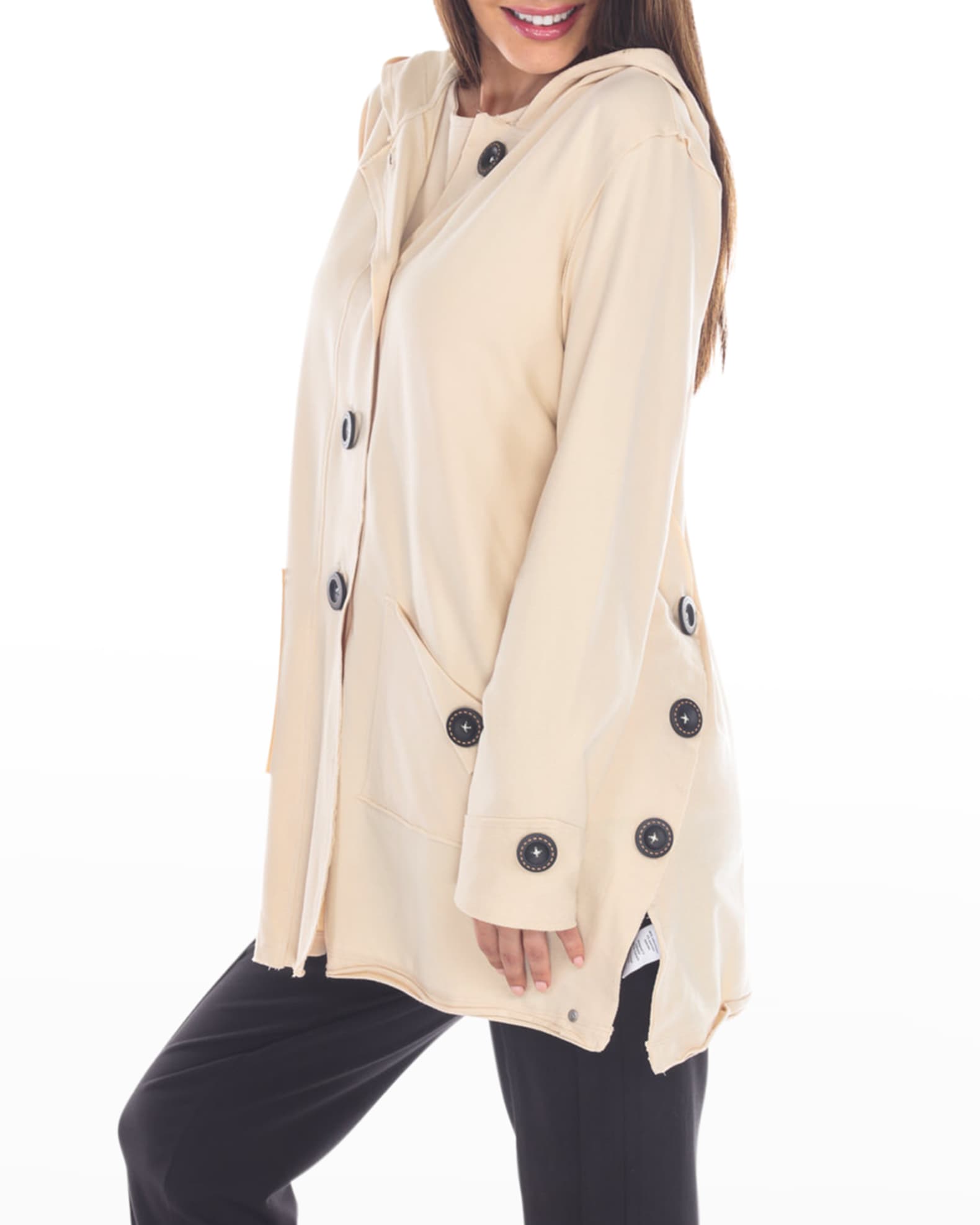 Neon Buddha Appreciation Hooded Button-Down Jacket | Neiman Marcus