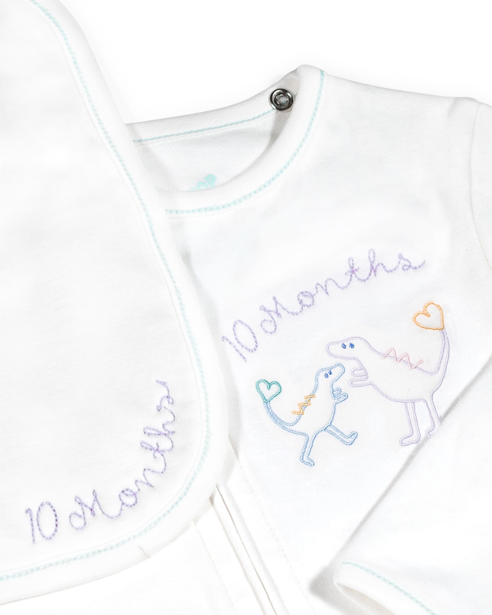 PiP PEA POP Baby Personalized Footed Bodysuit with attachable bib ...