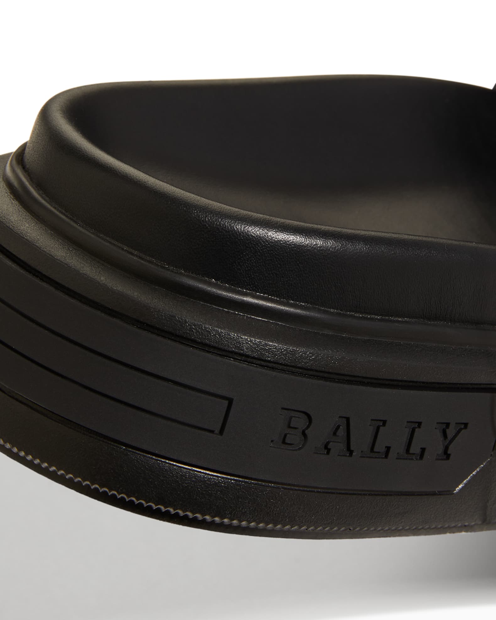 Bally Men's Jaxons B-Chain Leather Slides | Neiman Marcus