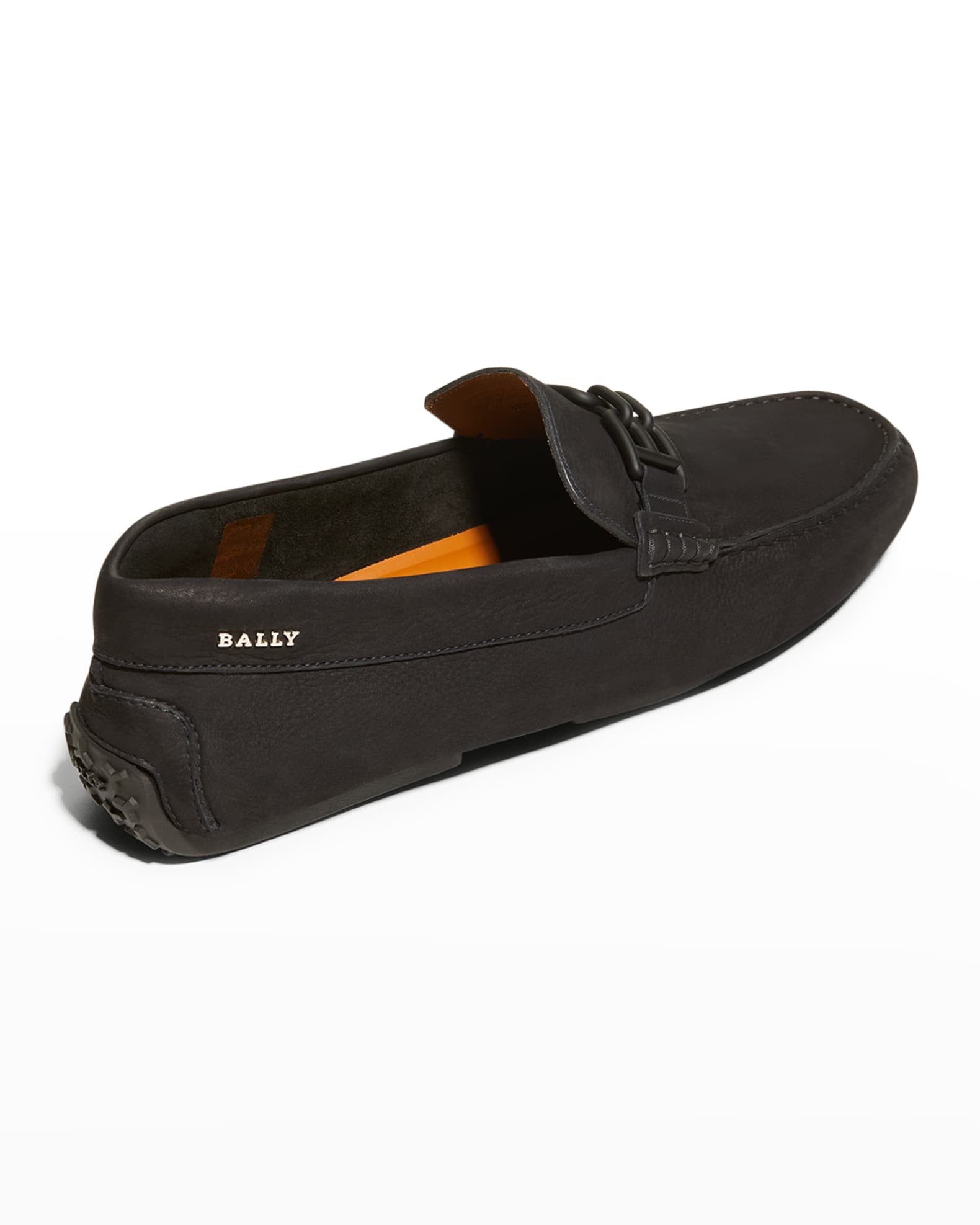 Bally Men's BB-Logo Leather Drivers | Neiman Marcus