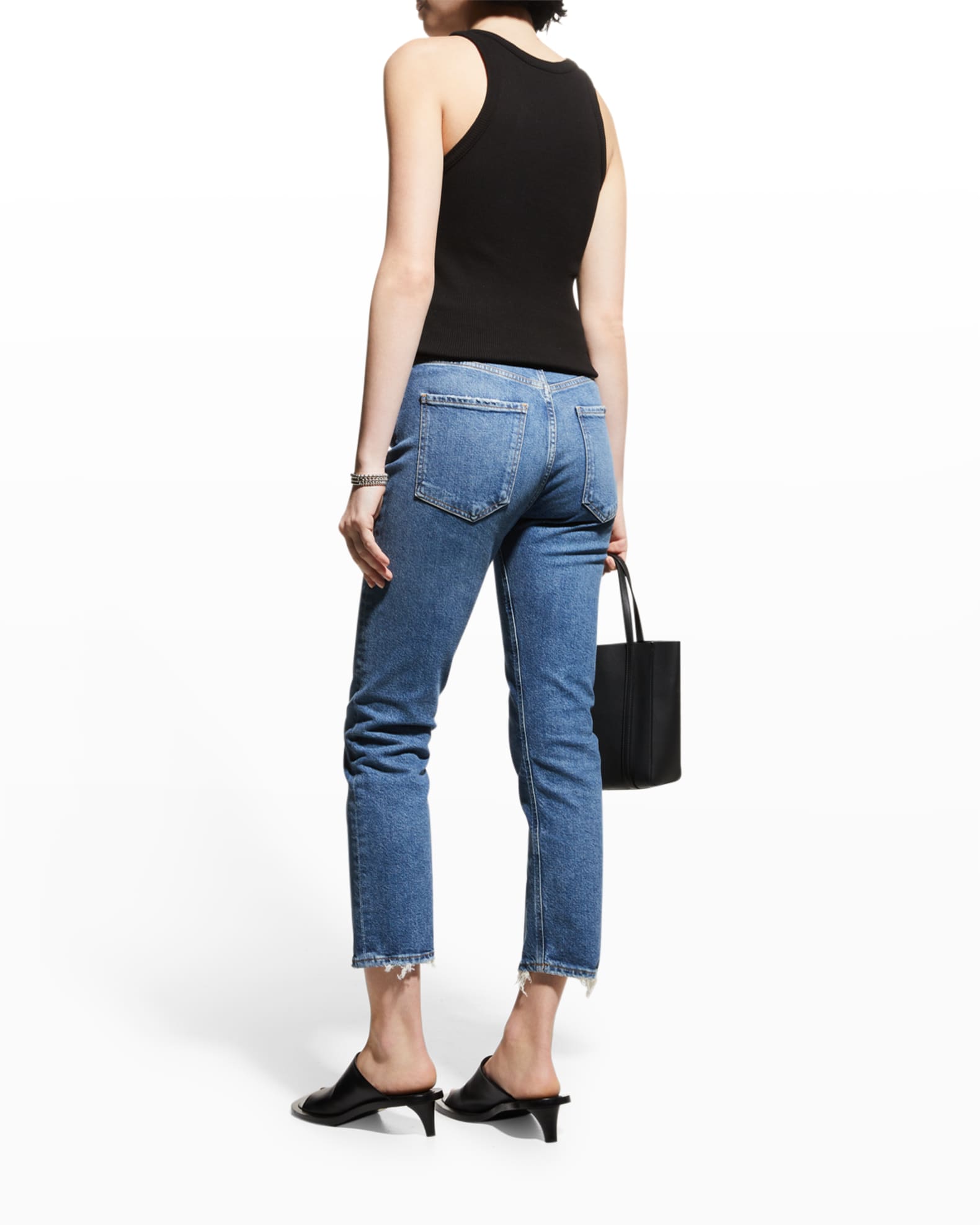 AGOLDE Riley High-Rise Straight Cropped Jeans | Neiman Marcus