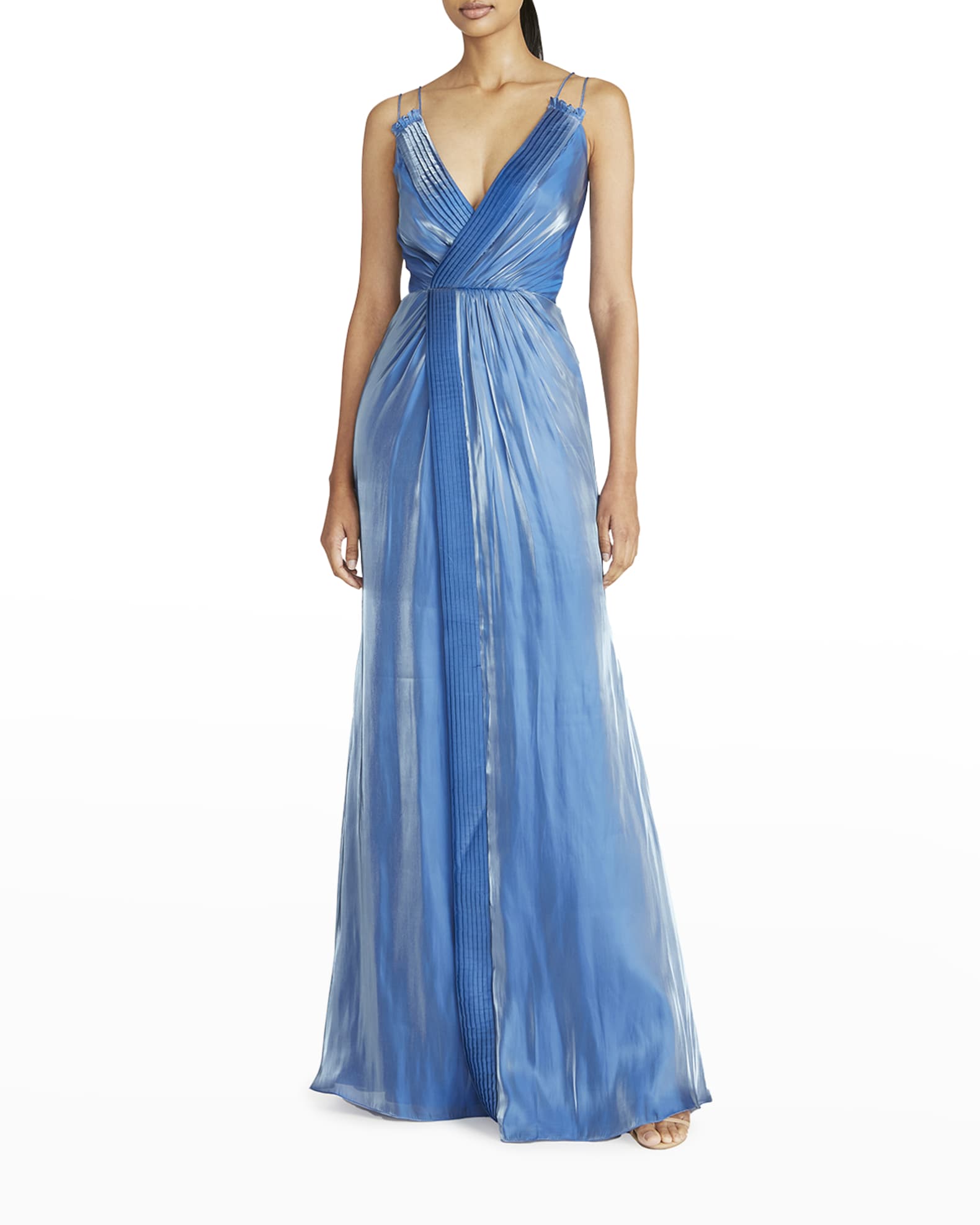 Theia Maya Sleeveless Pleated Gown | Neiman Marcus