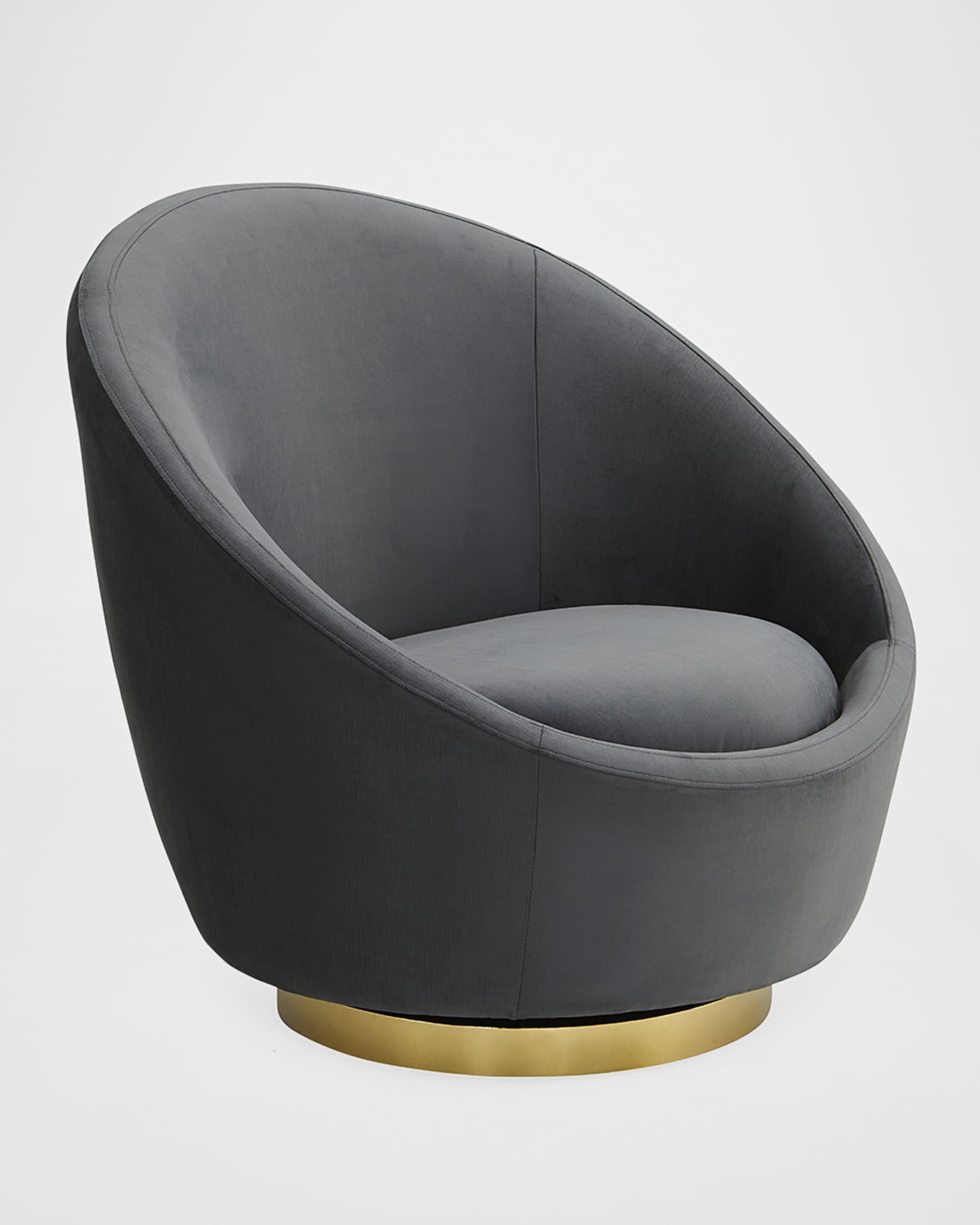Jonathan Adler Ether Swivel Chair, Bergamo Charcoal | Neiman Marcus