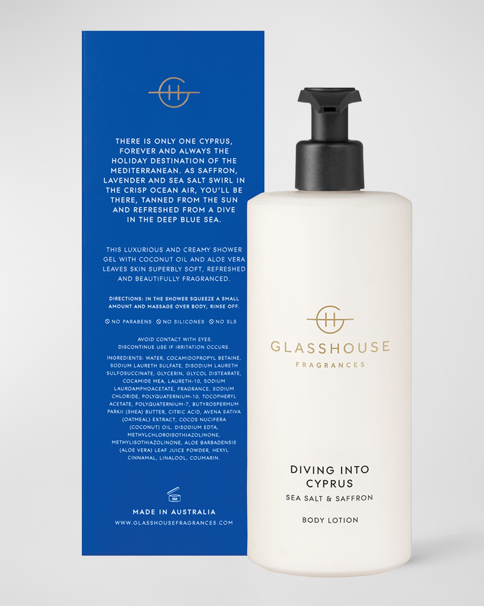 GLASSHOUSE FRAGRANCES 13.5 oz. Diving Into Cyprus Body Lotion | Neiman ...