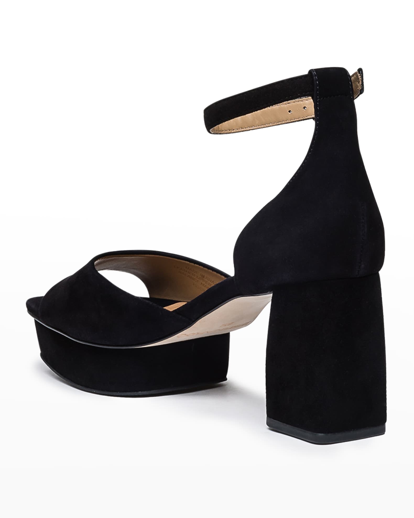 Bernardo Raleigh Suede Ankle-Strap Platform Sandals | Neiman Marcus