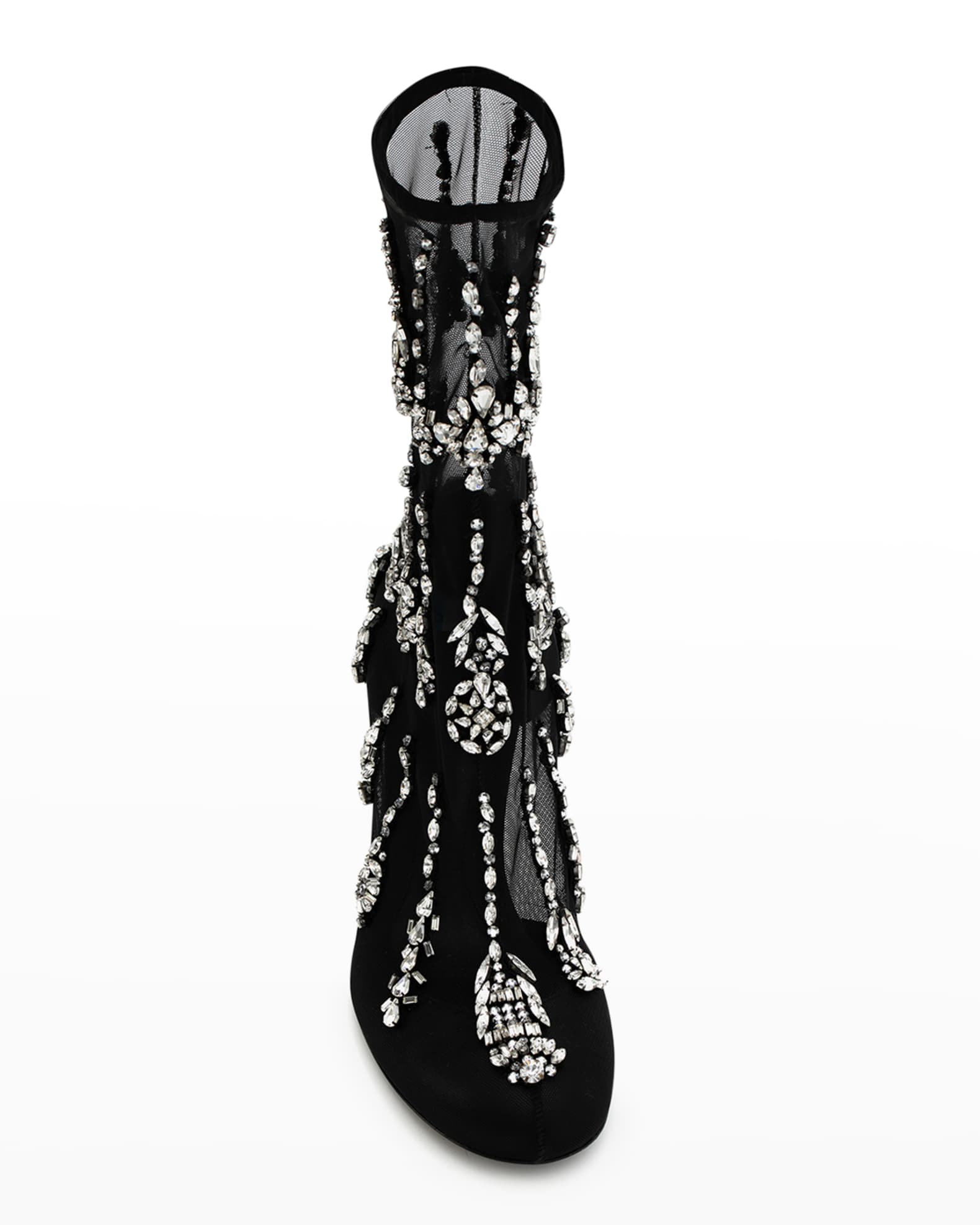 Alexander McQueen Arc Architectural-Heel Crystal Tulle Booties | Neiman ...