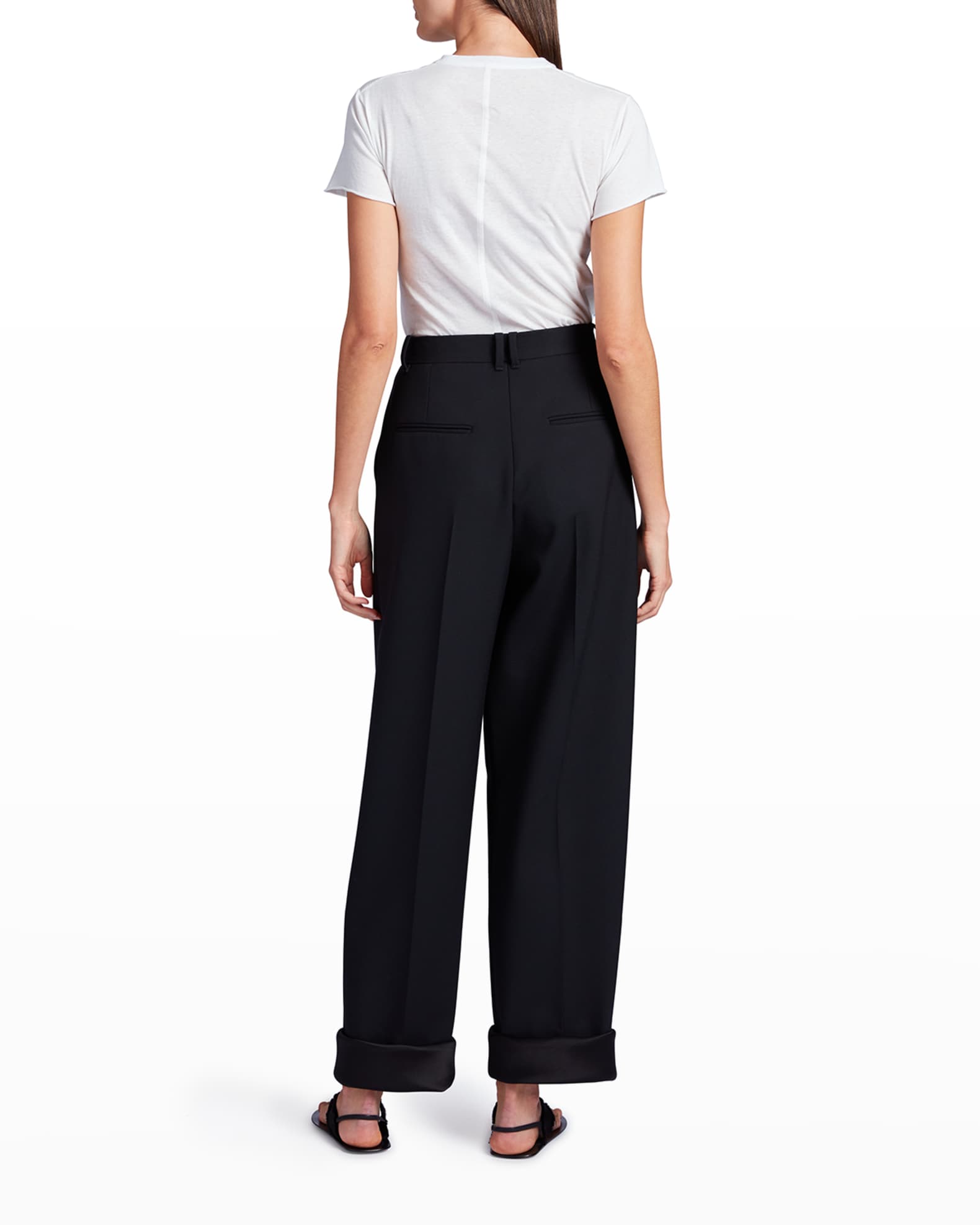 THE ROW Cassandro Wide-Leg Wool Pants | Neiman Marcus