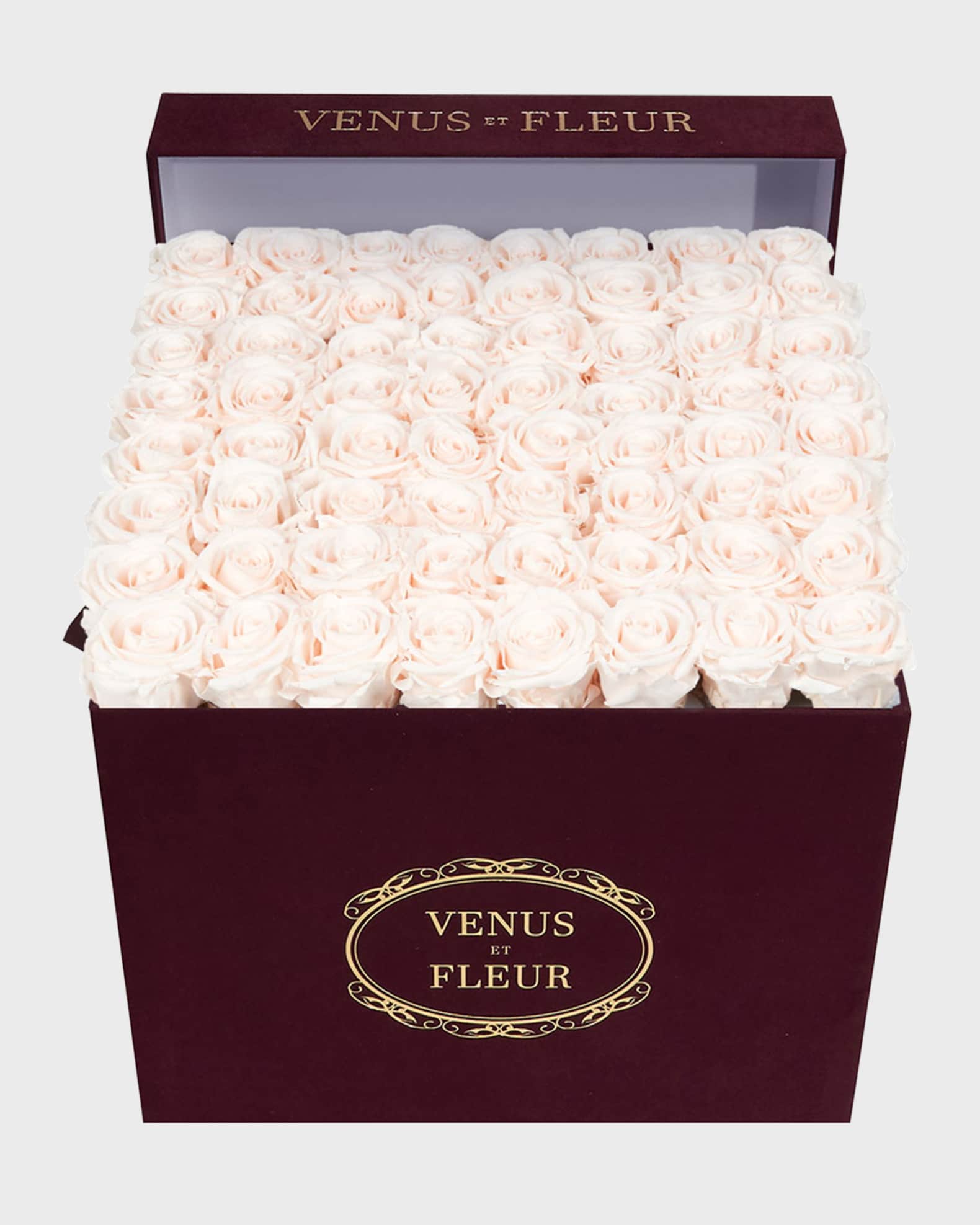 Venus ET Fleur Large Square Blush Roses Merlot Suede Bouquet | Neiman ...