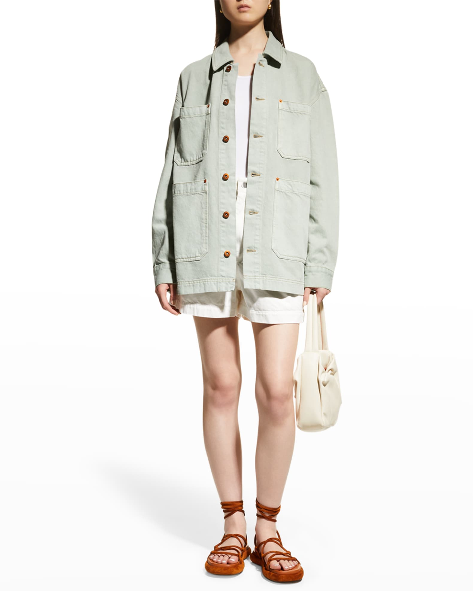 SLVRLAKE Oversized Patch Pocket Utility Jacket | Neiman Marcus
