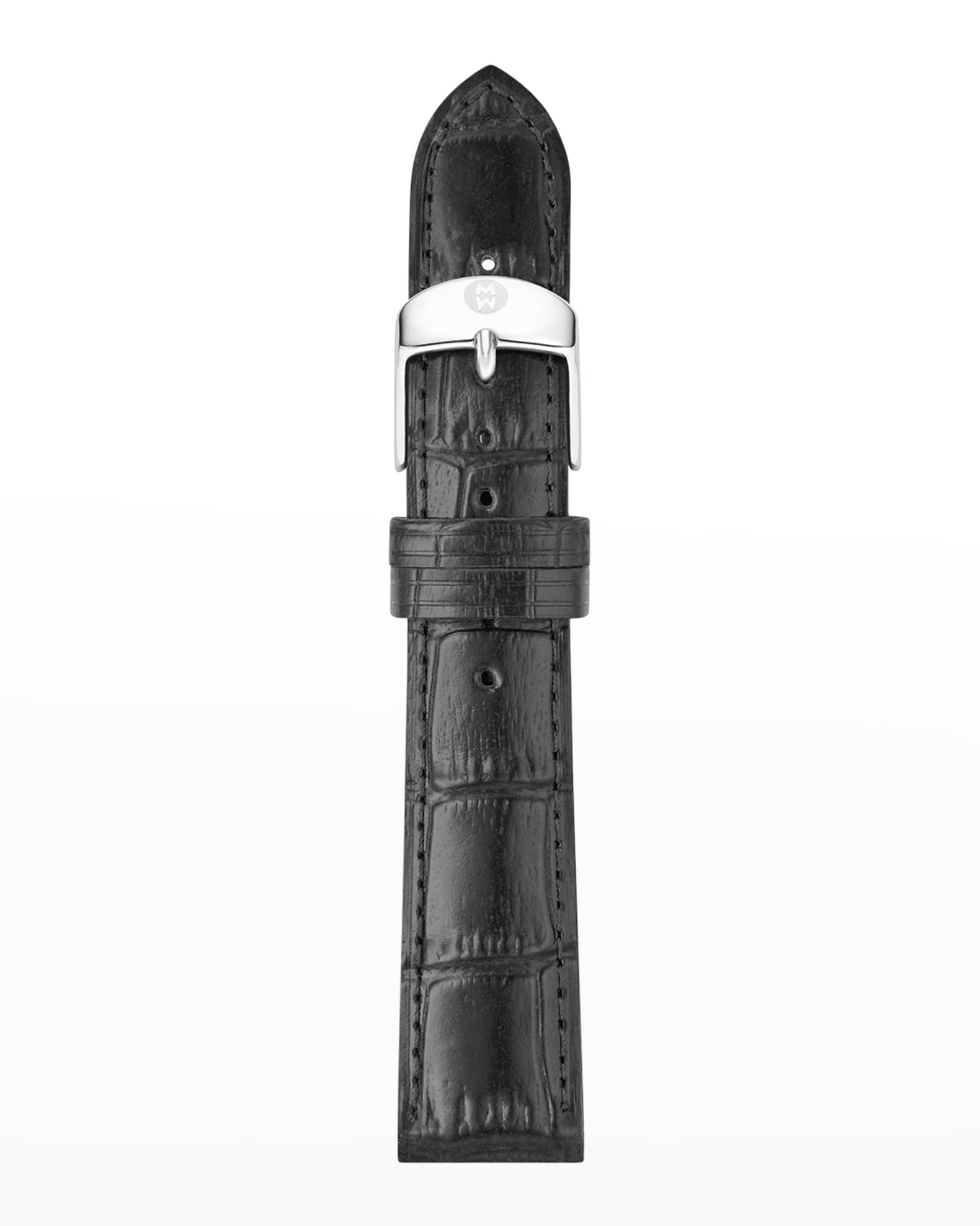 MICHELE 16mm Embossed Alligator Pattern Calf Leather Watch Strap ...