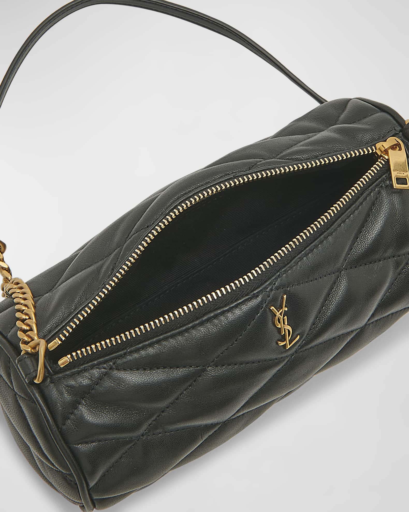 Saint Laurent Sade Mini YSL Tube Shoulder Bag in Quilted Smooth Leather ...