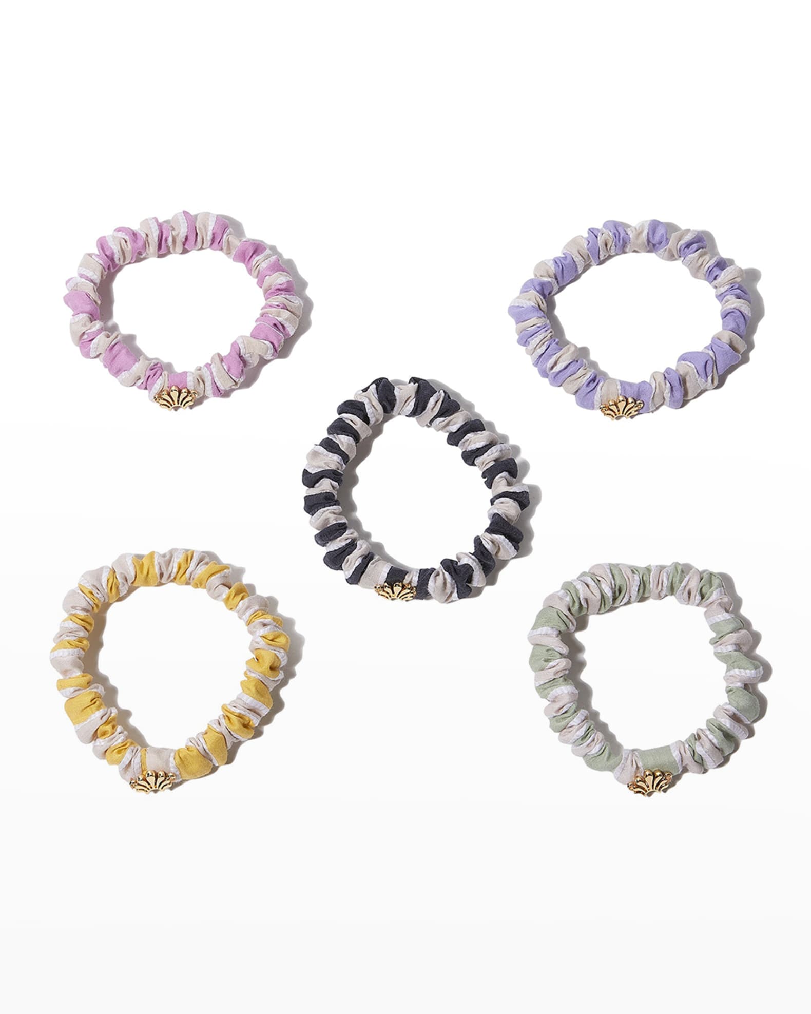 Lele Sadoughi Multicolor Micro Scrunchie Pack, Set of 5 | Neiman Marcus