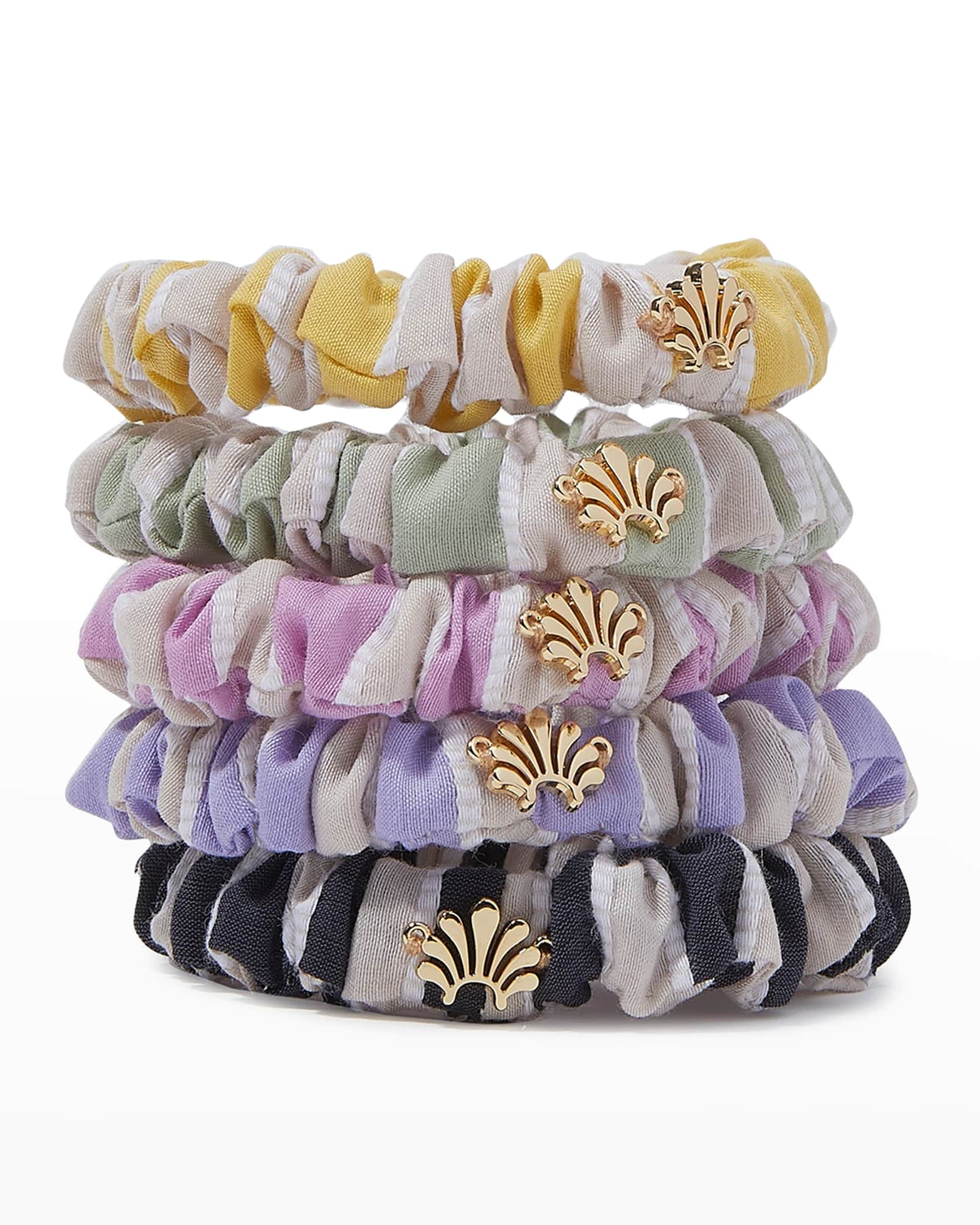 Lele Sadoughi Multicolor Micro Scrunchie Pack, Set of 5 | Neiman Marcus
