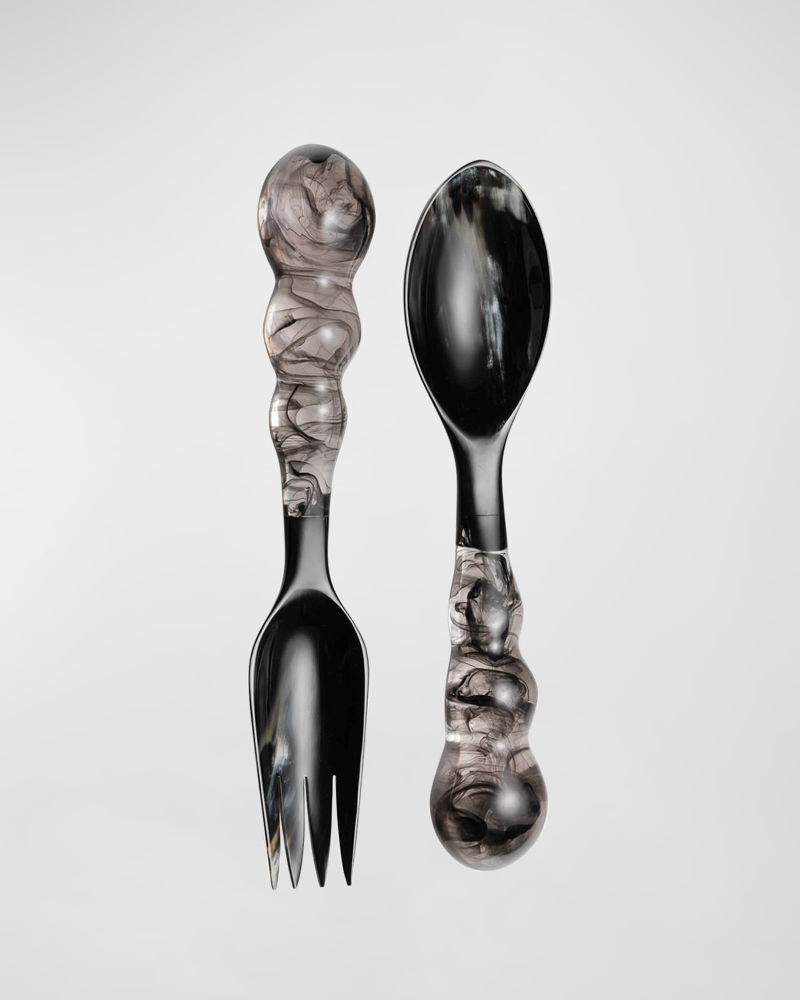 Lily Juliet Mardi Gras Servers Charcoal Handle | Neiman Marcus