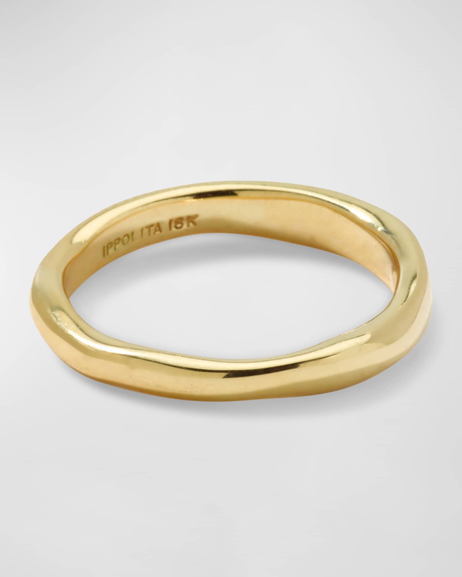 Ippolita Shiny Wide Squiggle Ring in 18K Gold | Neiman Marcus