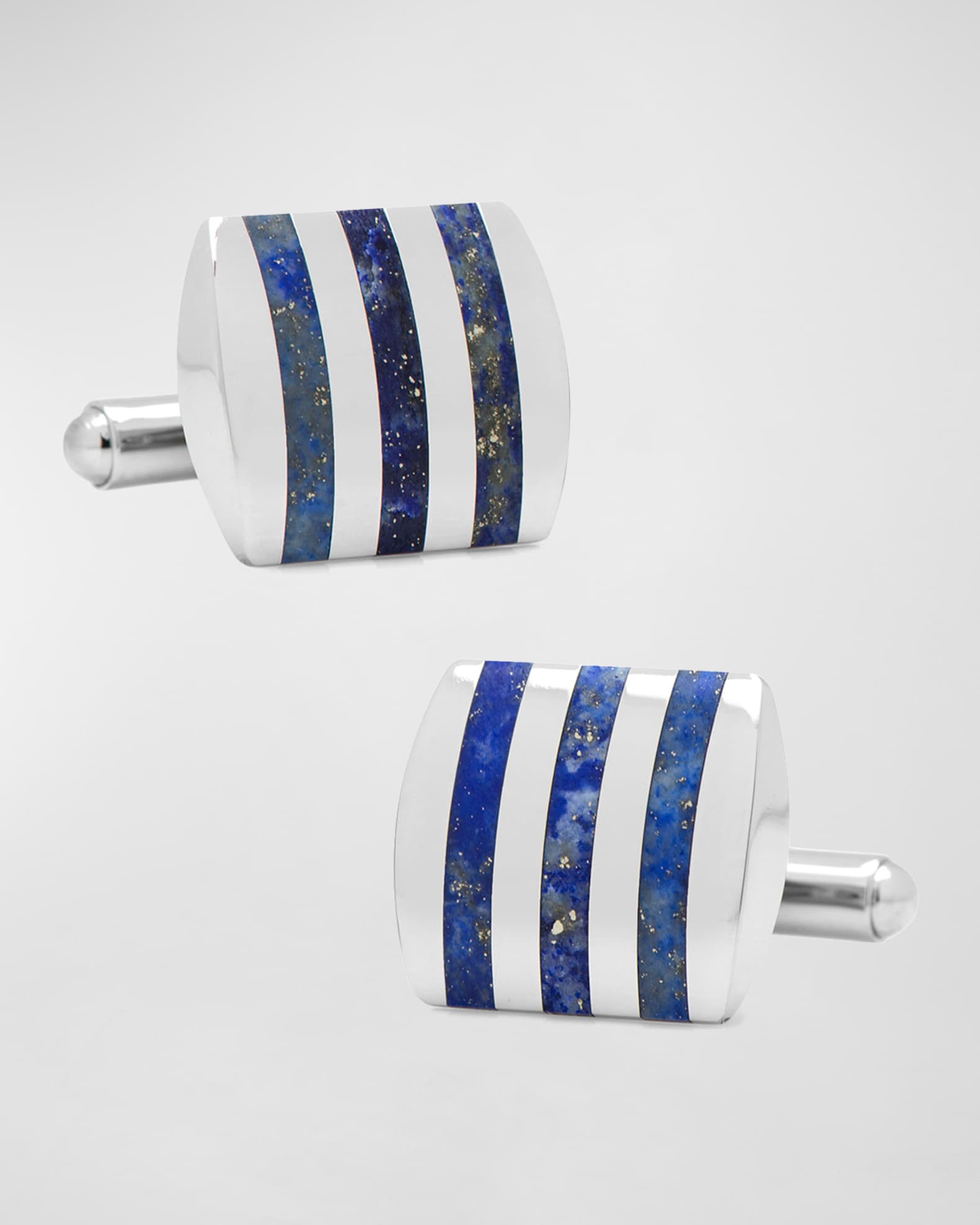 Cufflinks Inc. Stainless Steel Striped Lapis Cufflinks | Neiman Marcus