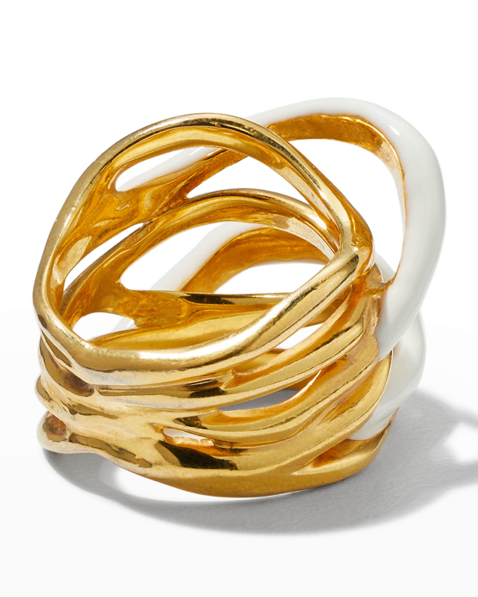 Joanna Laura Constantine Gold Plated Statment Waves Ring with Enamel ...