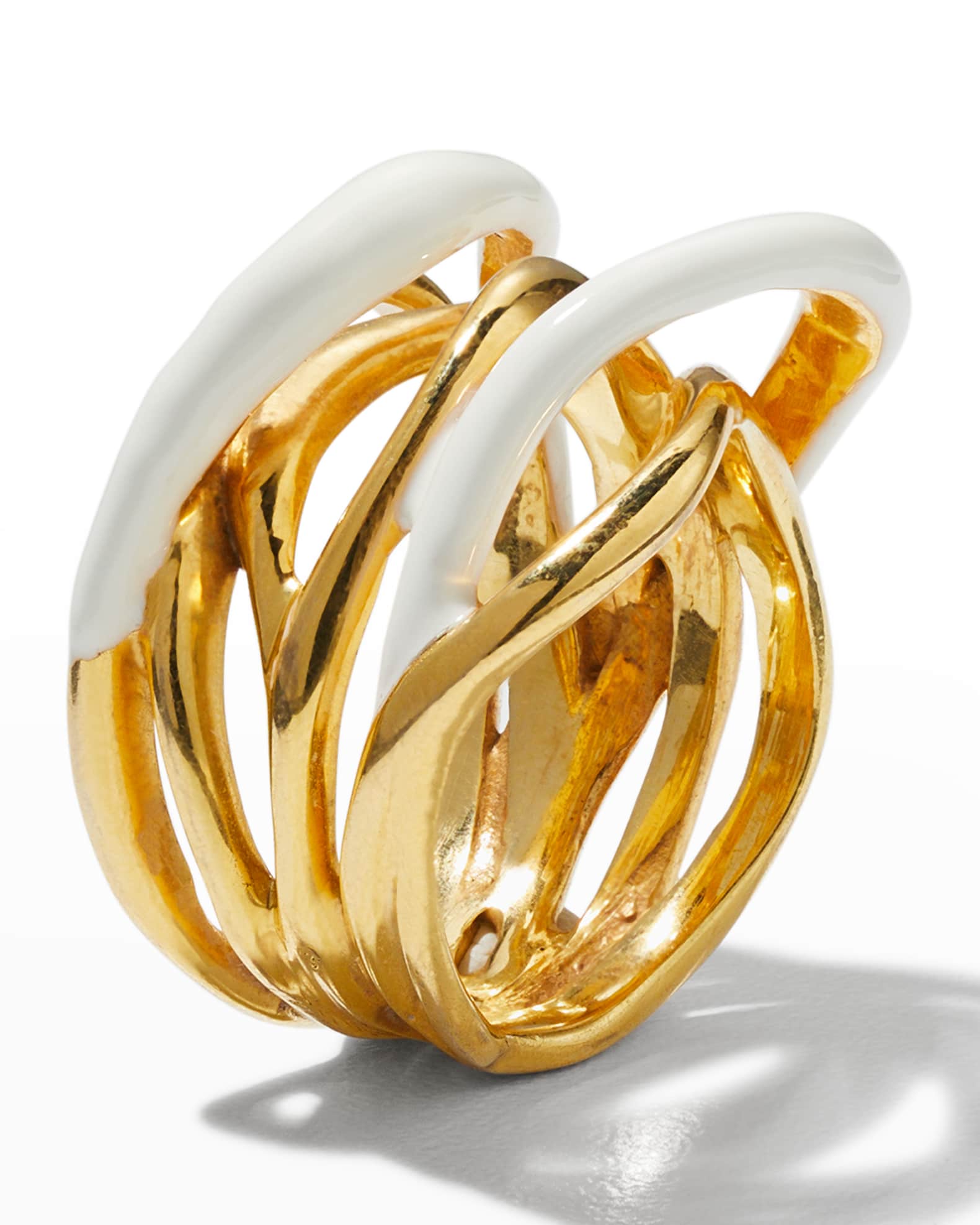 Joanna Laura Constantine Gold Plated Statment Waves Ring with Enamel ...