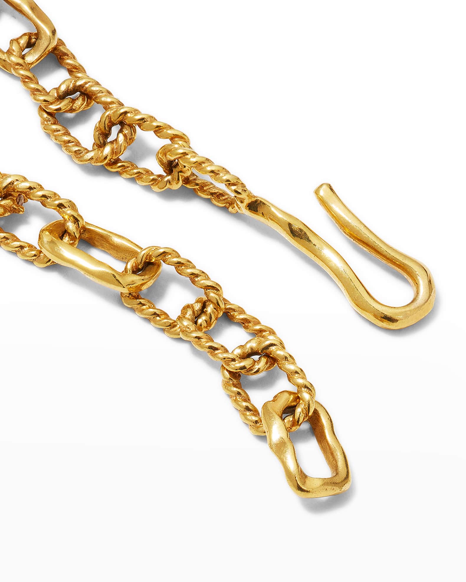 Joanna Laura Constantine Wave Link Chain Necklace with Pave | Neiman Marcus