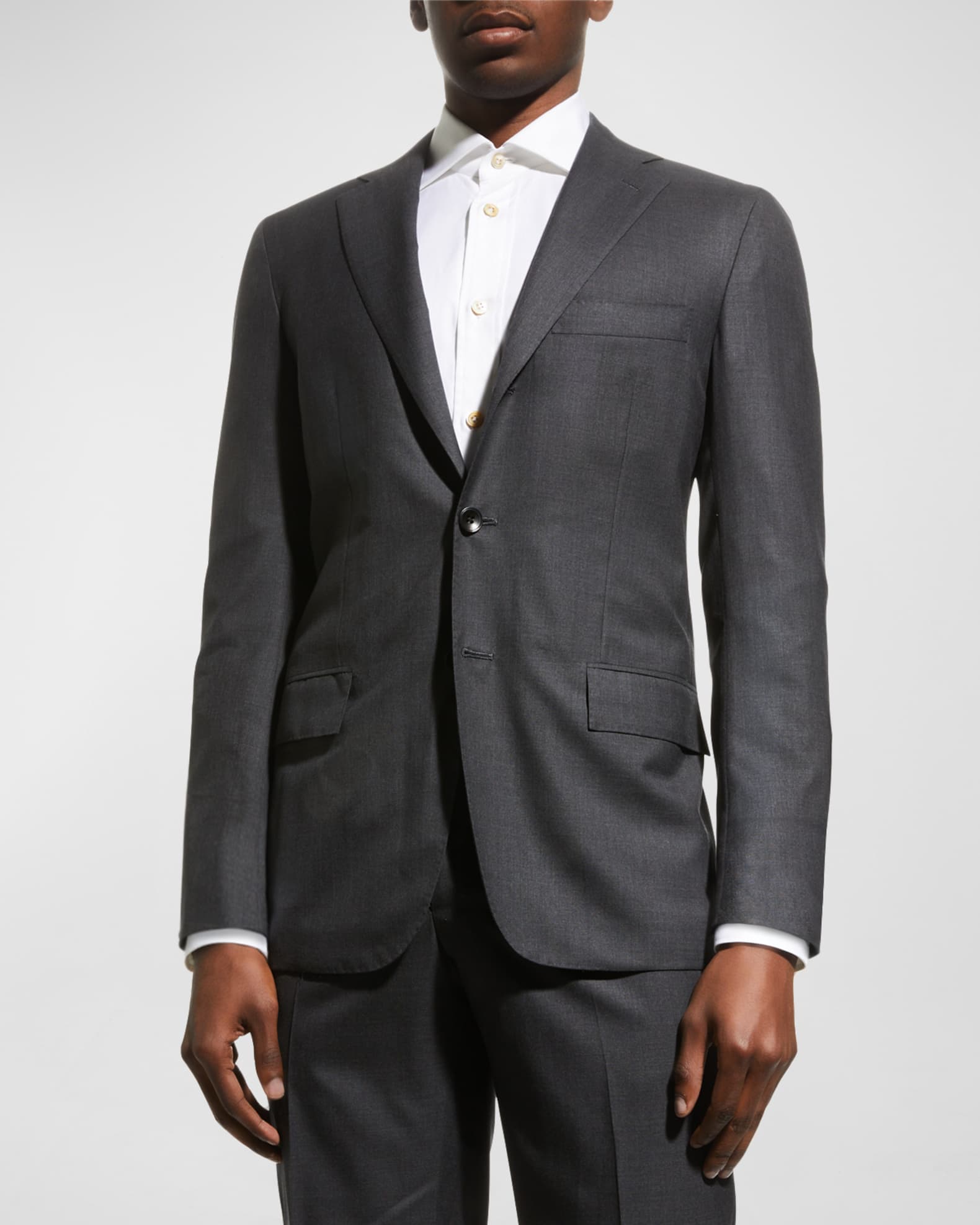 Kiton Men's Two-Piece Solid Wool Suit | Neiman Marcus